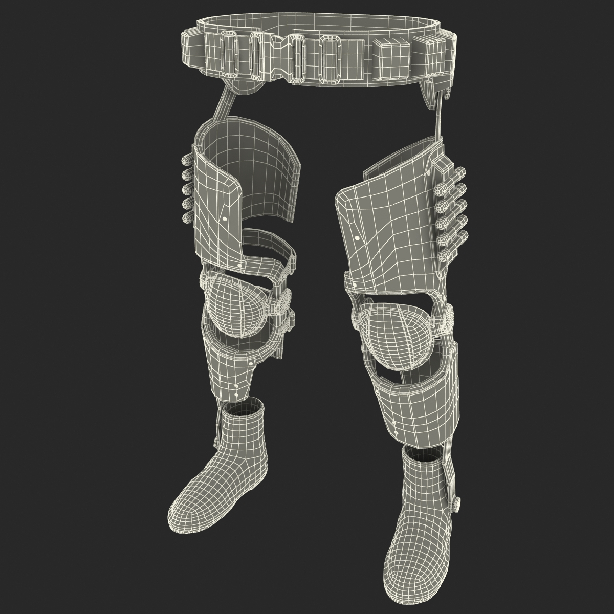 3ds max futuristic soldier leg armor