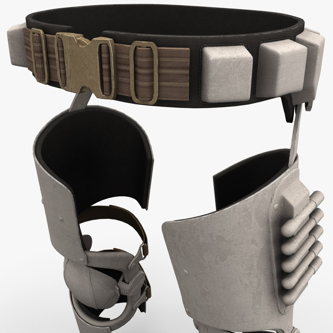 3ds max futuristic soldier leg armor