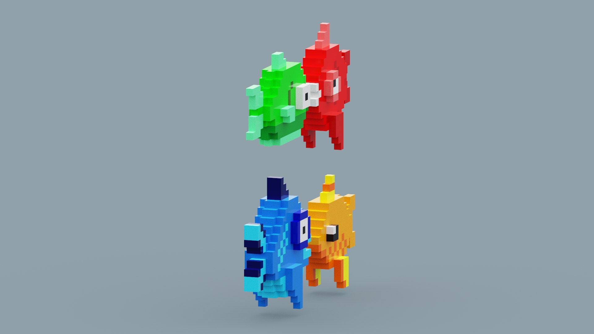 3D Voxel Fish Pack - TurboSquid 2022293