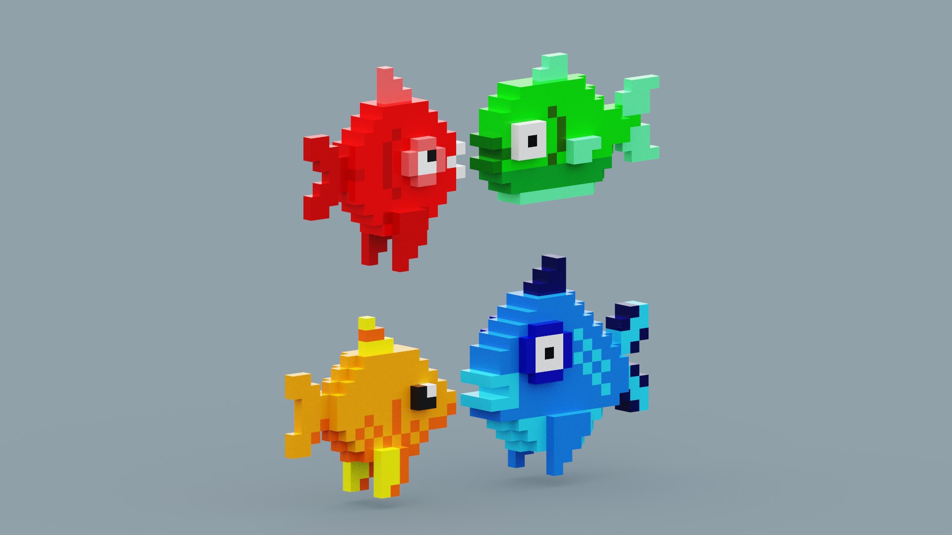 3D Voxel Fish Pack - TurboSquid 2022293