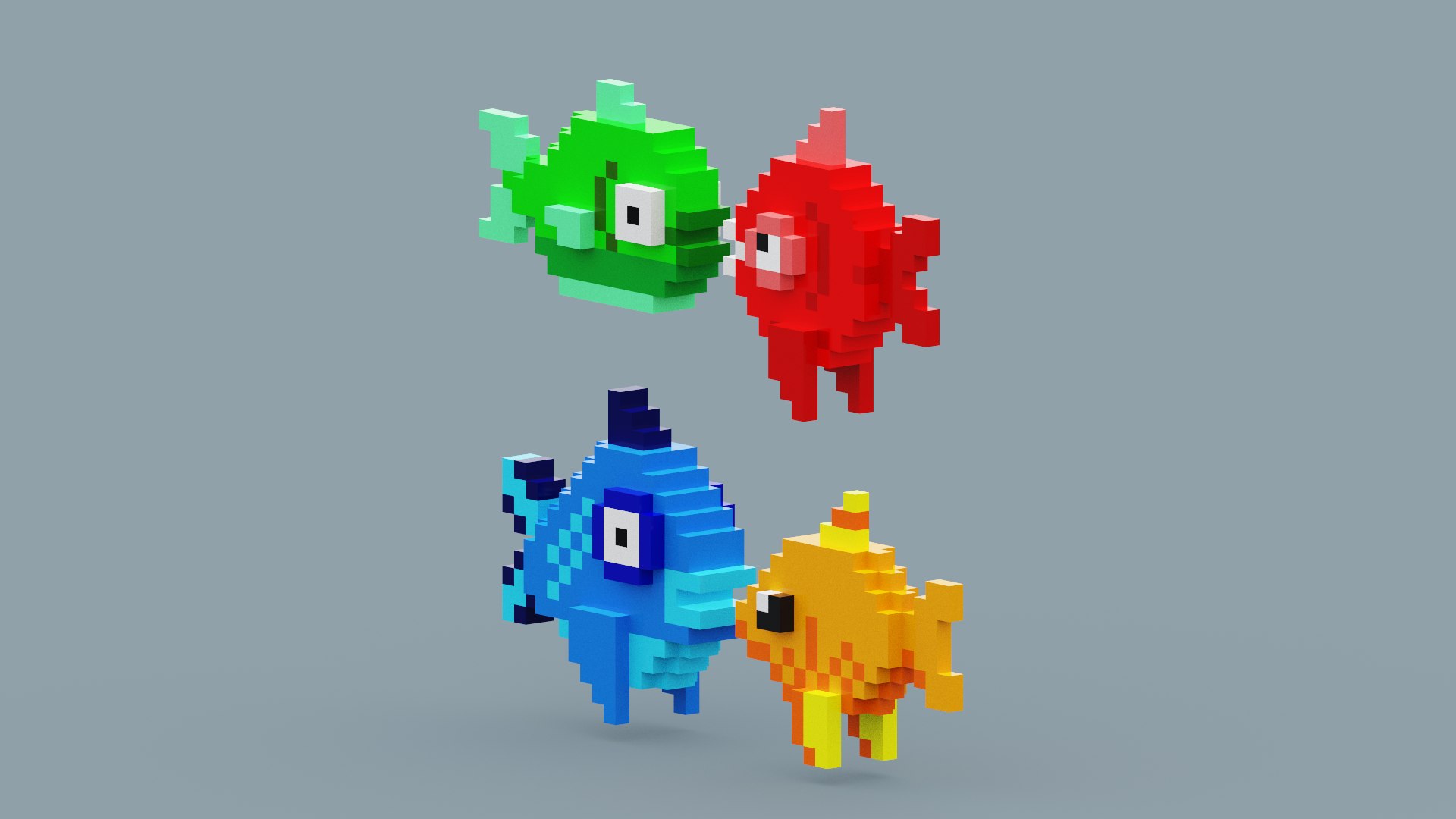 3D Voxel Fish Pack - TurboSquid 2022293