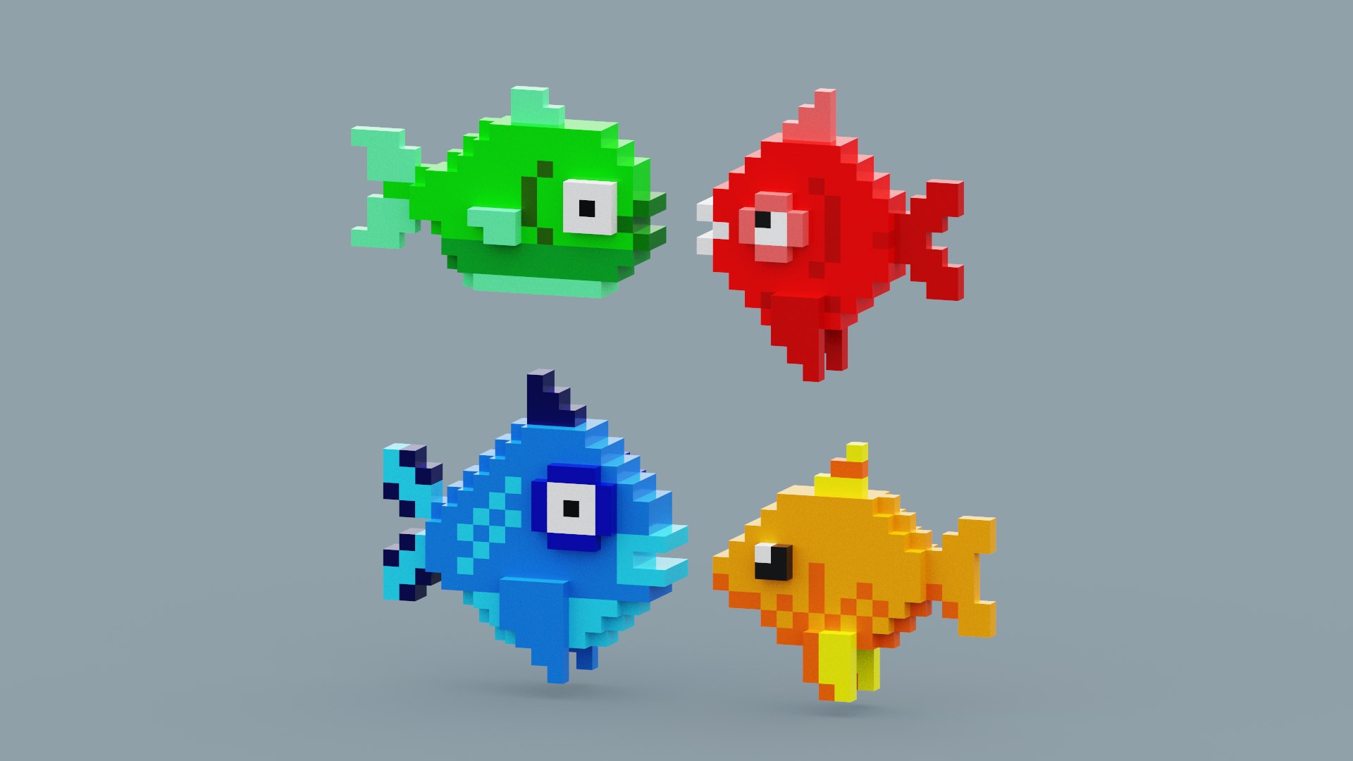 3D Voxel Fish Pack - TurboSquid 2022293