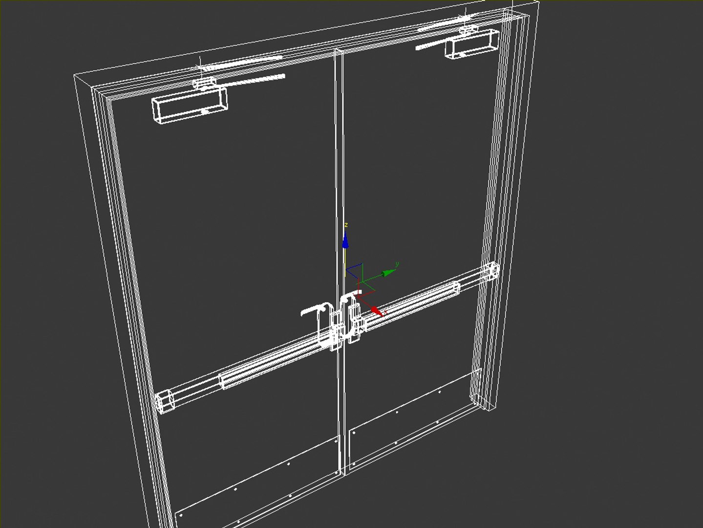 Rigged Double Door - 3d Model