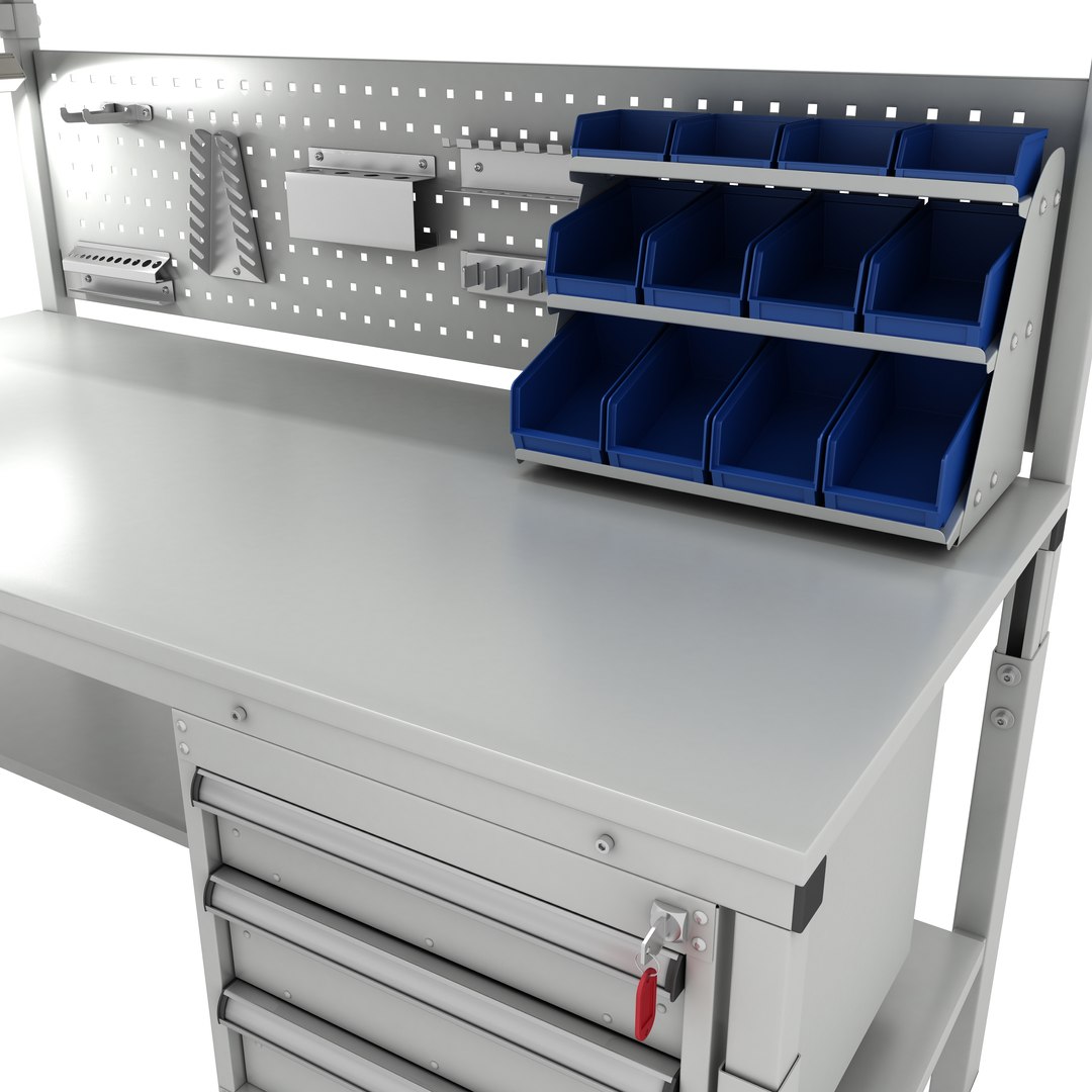 Corner Working Table Model - TurboSquid 1712302