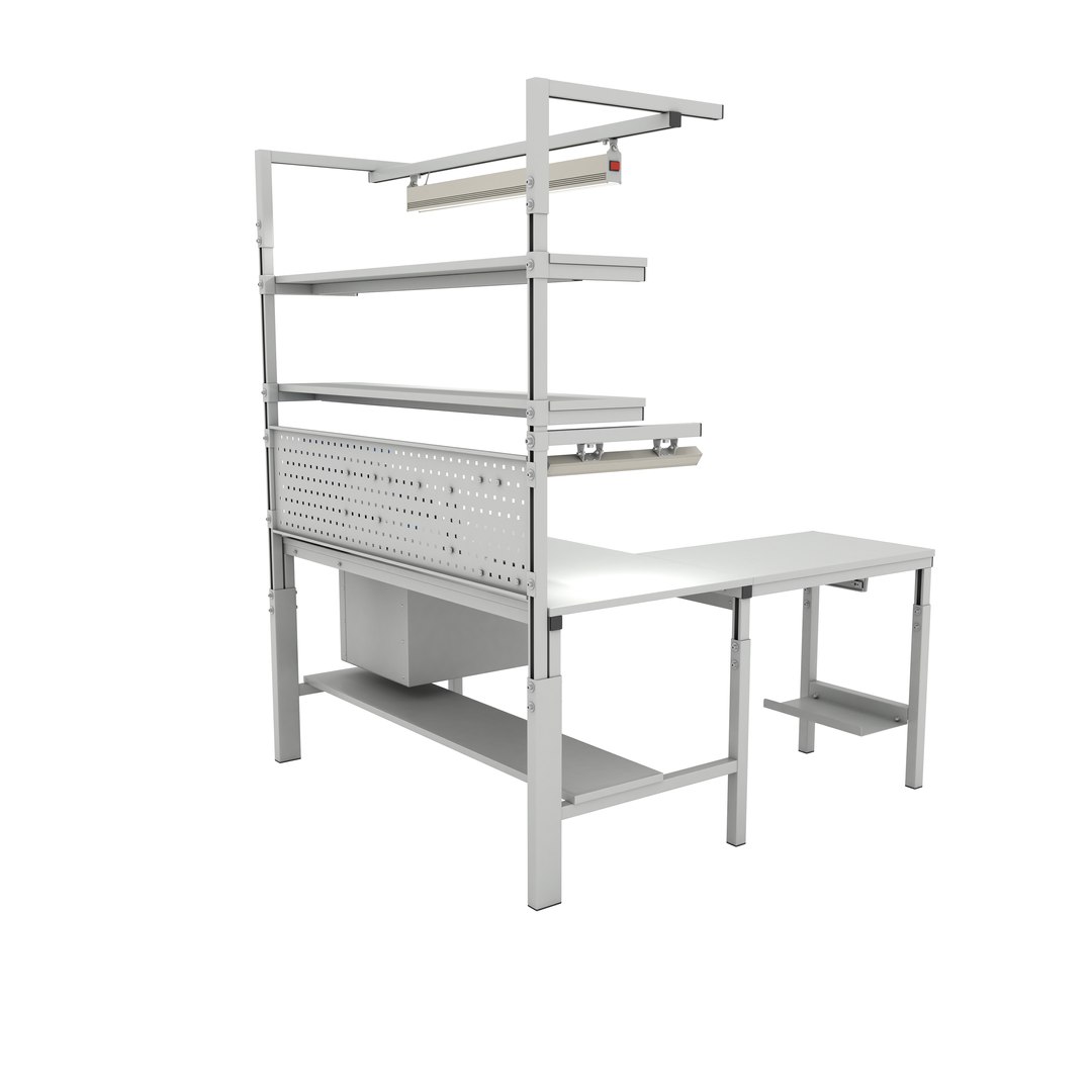 Corner Working Table Model - TurboSquid 1712302