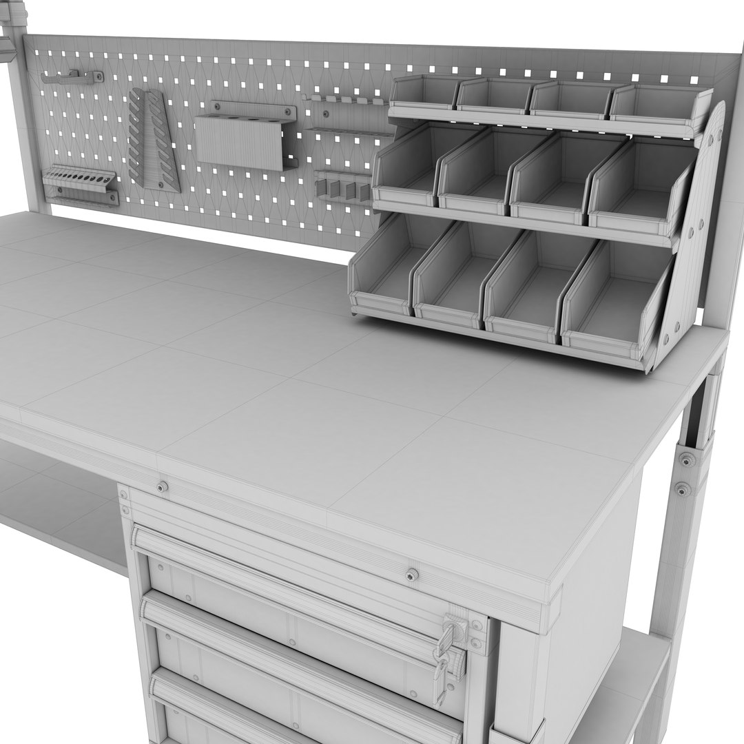 Corner Working Table Model - TurboSquid 1712302