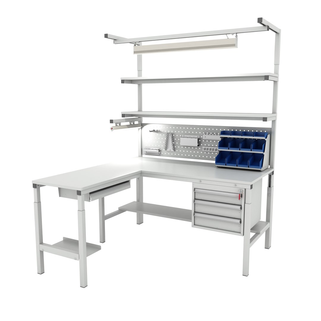 Corner Working Table Model - TurboSquid 1712302