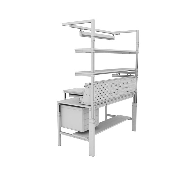 Corner working table model - TurboSquid 1712302