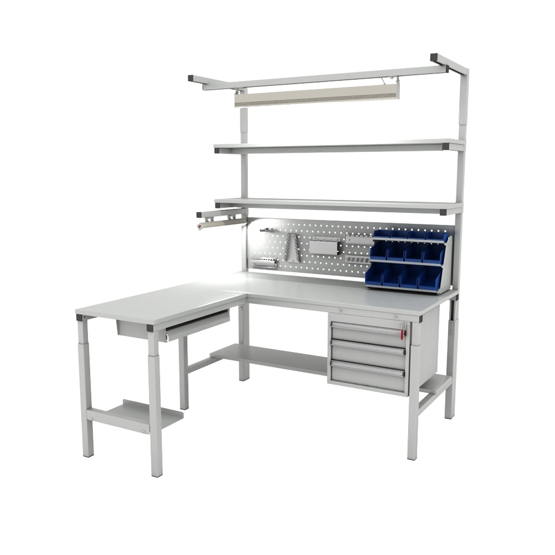 Corner Working Table Model - TurboSquid 1712302