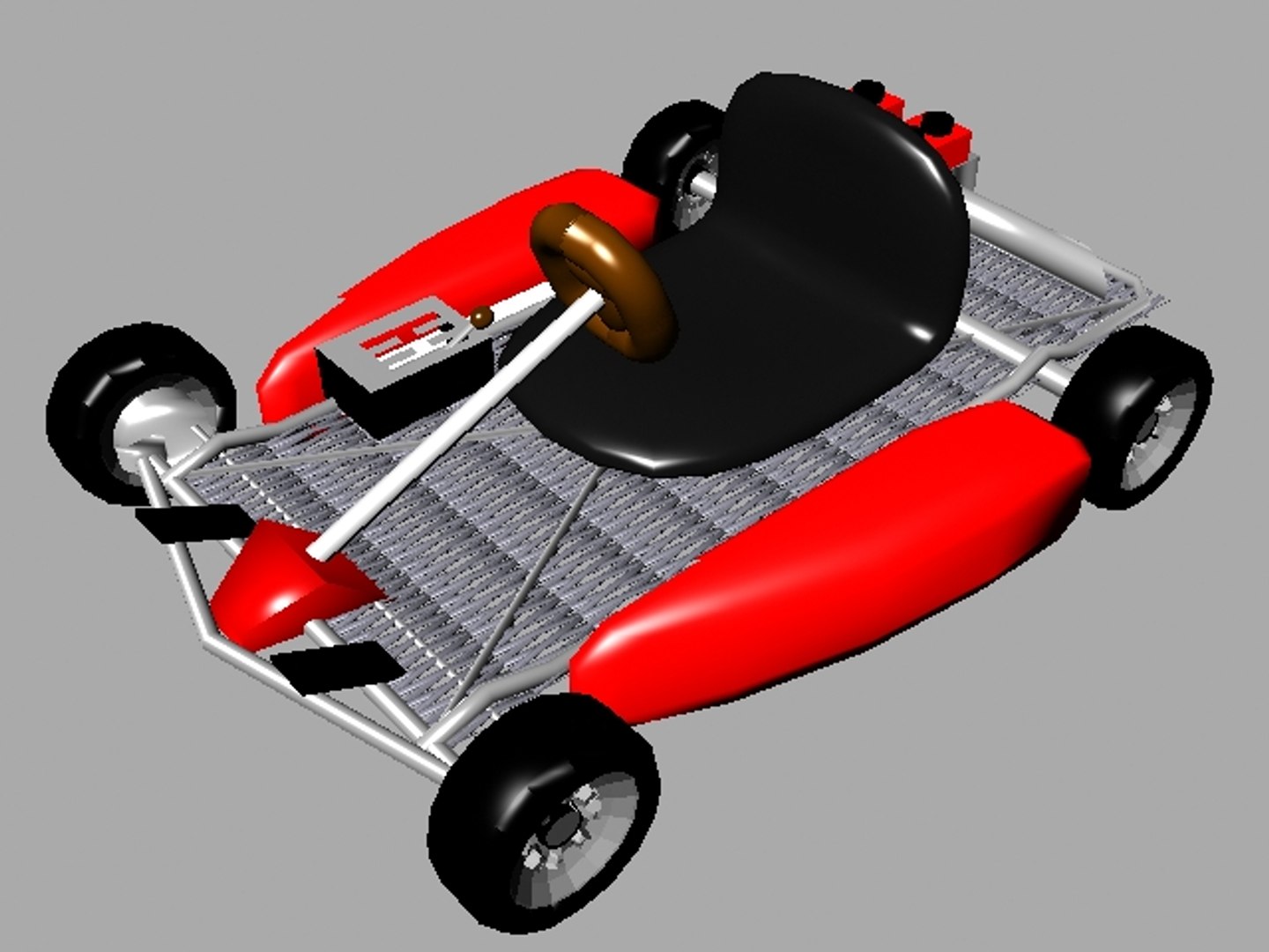 Red Race Cart 3d Model