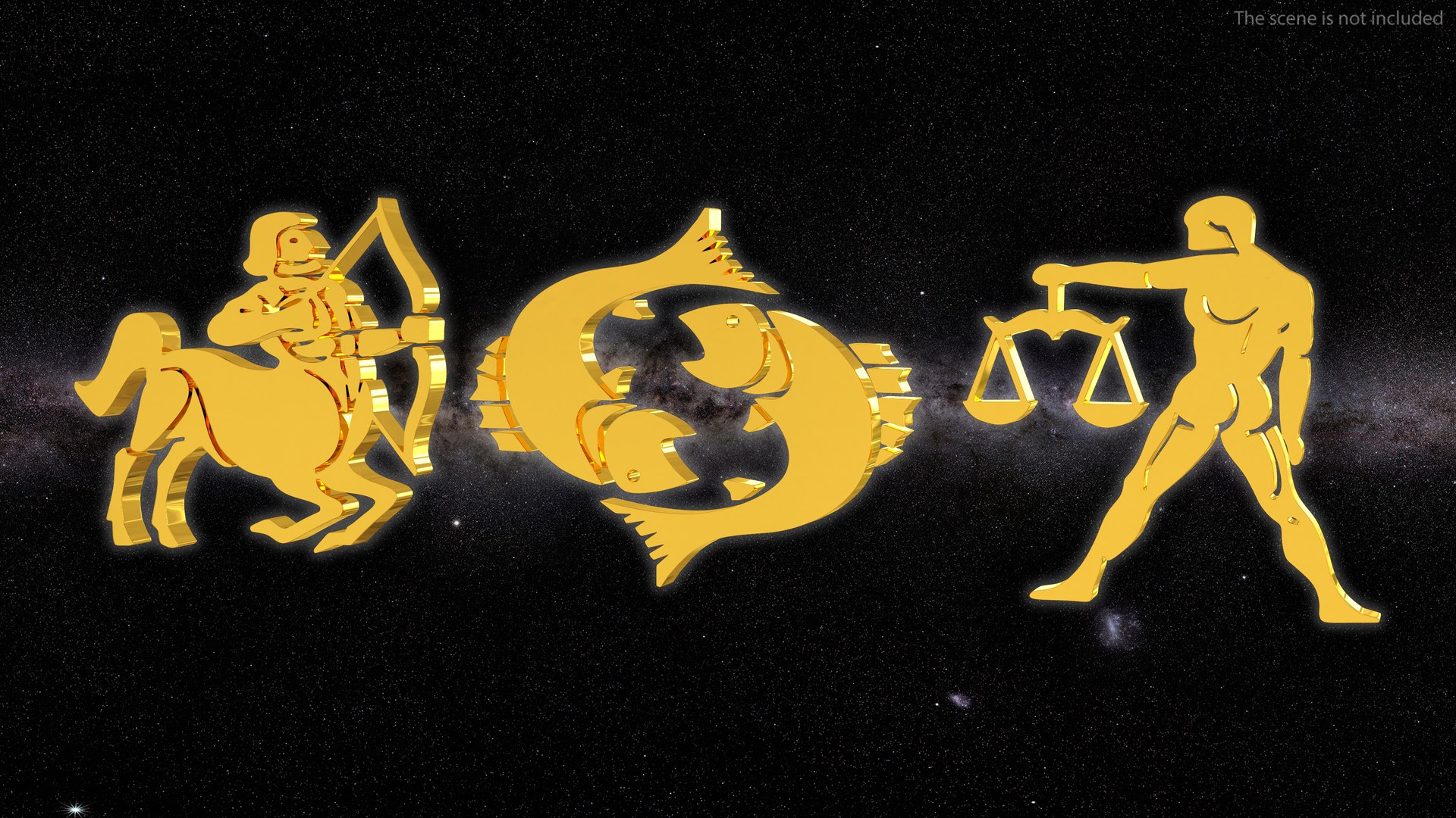 3D Golden Zodiac Signs2 - TurboSquid 2108931