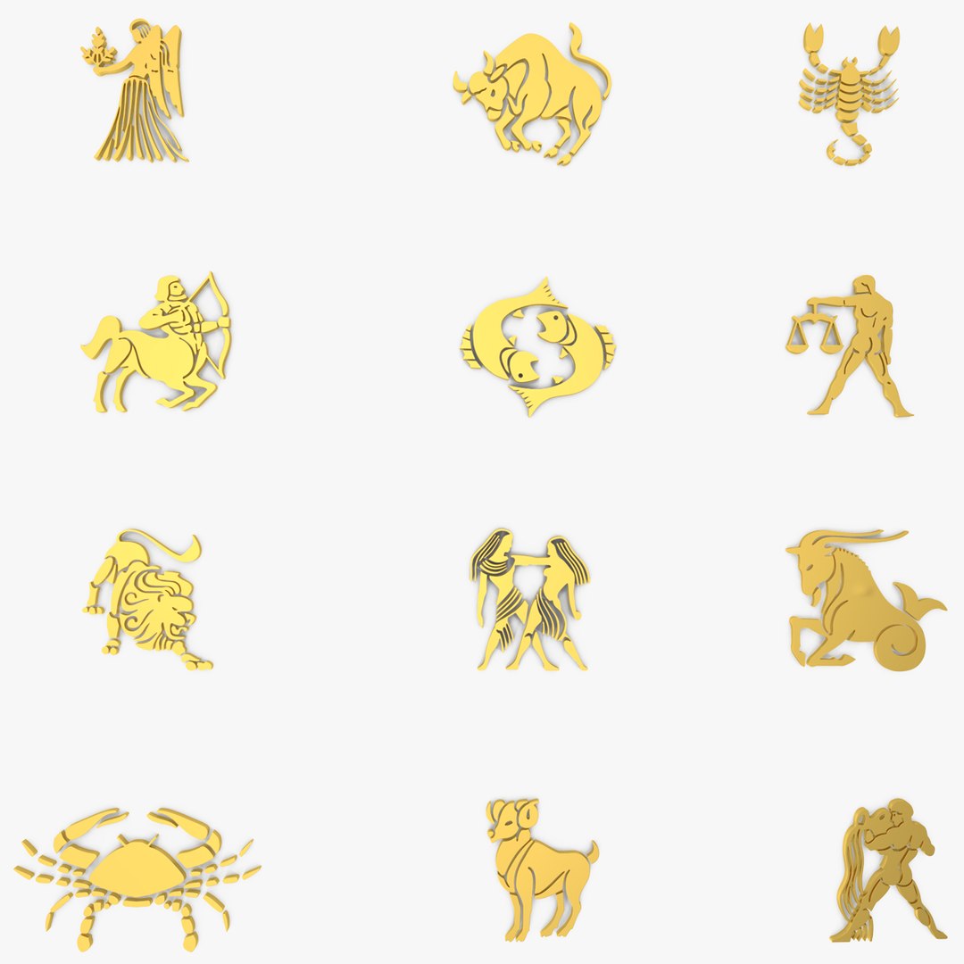 3D Golden Zodiac Signs2 - TurboSquid 2108931