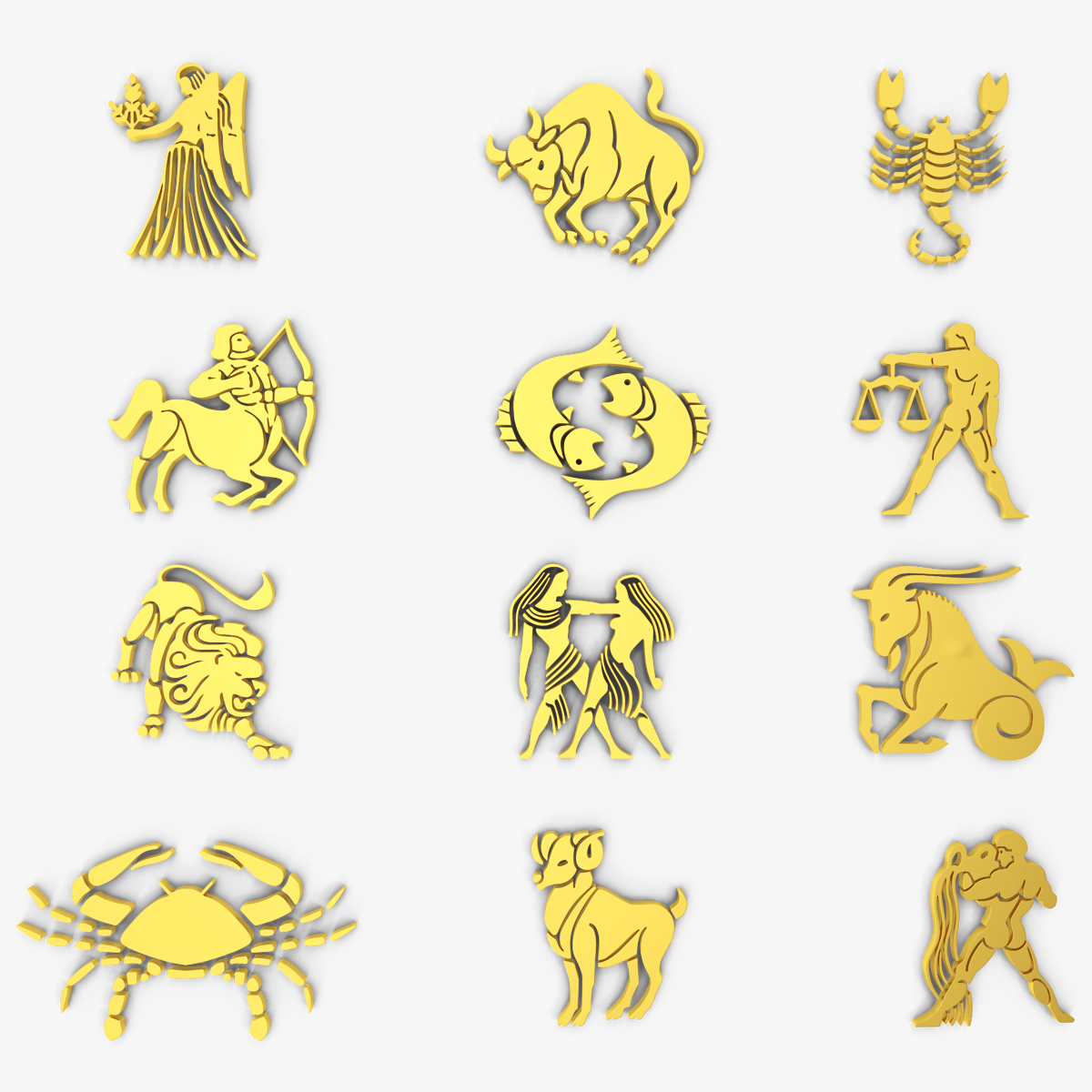 modelo 3d Signos del Zodíaco Dorado2 - TurboSquid 2108931