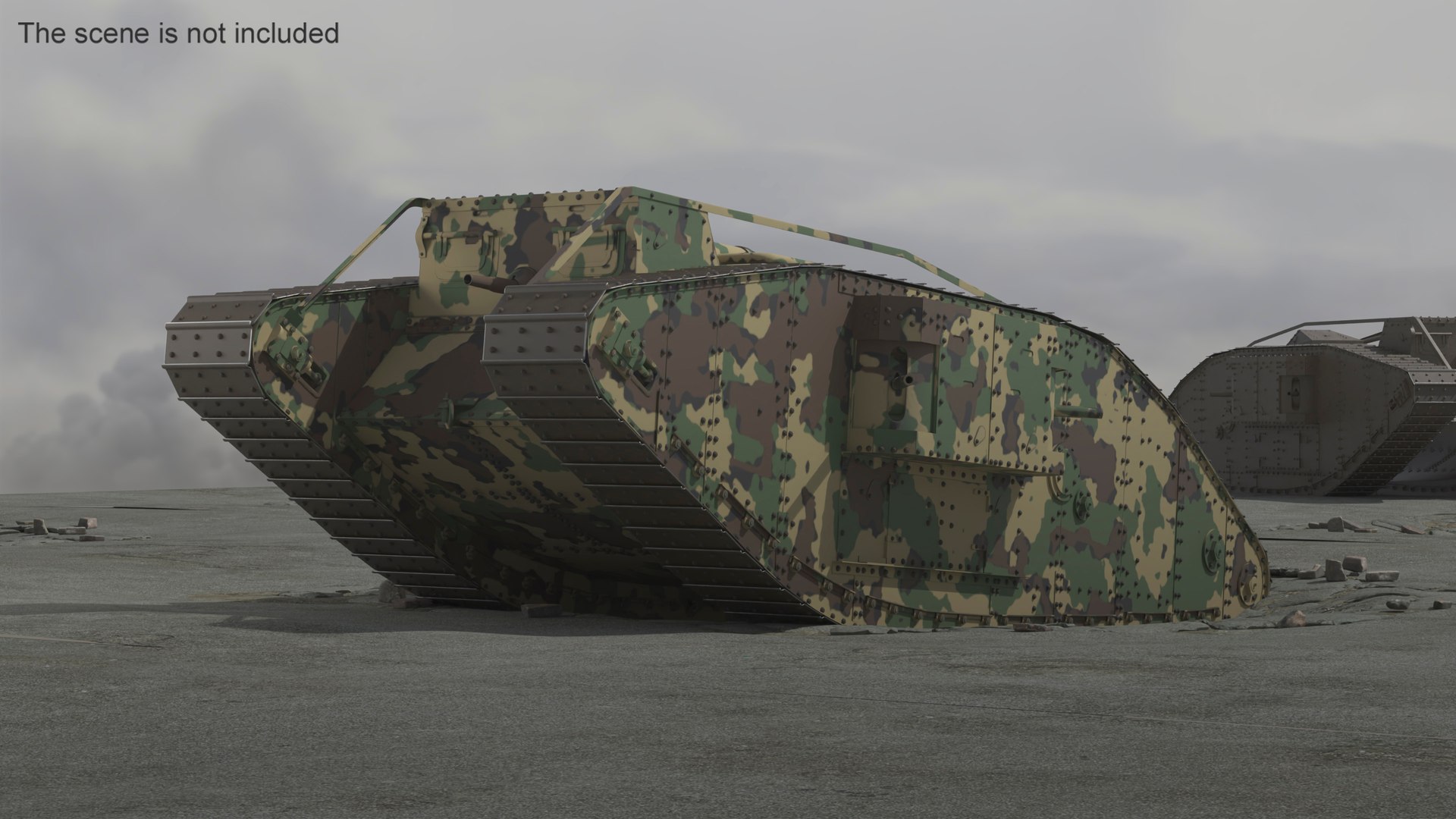 Tank MK 4 Female Camouflage Color 3D Model - TurboSquid 2241913