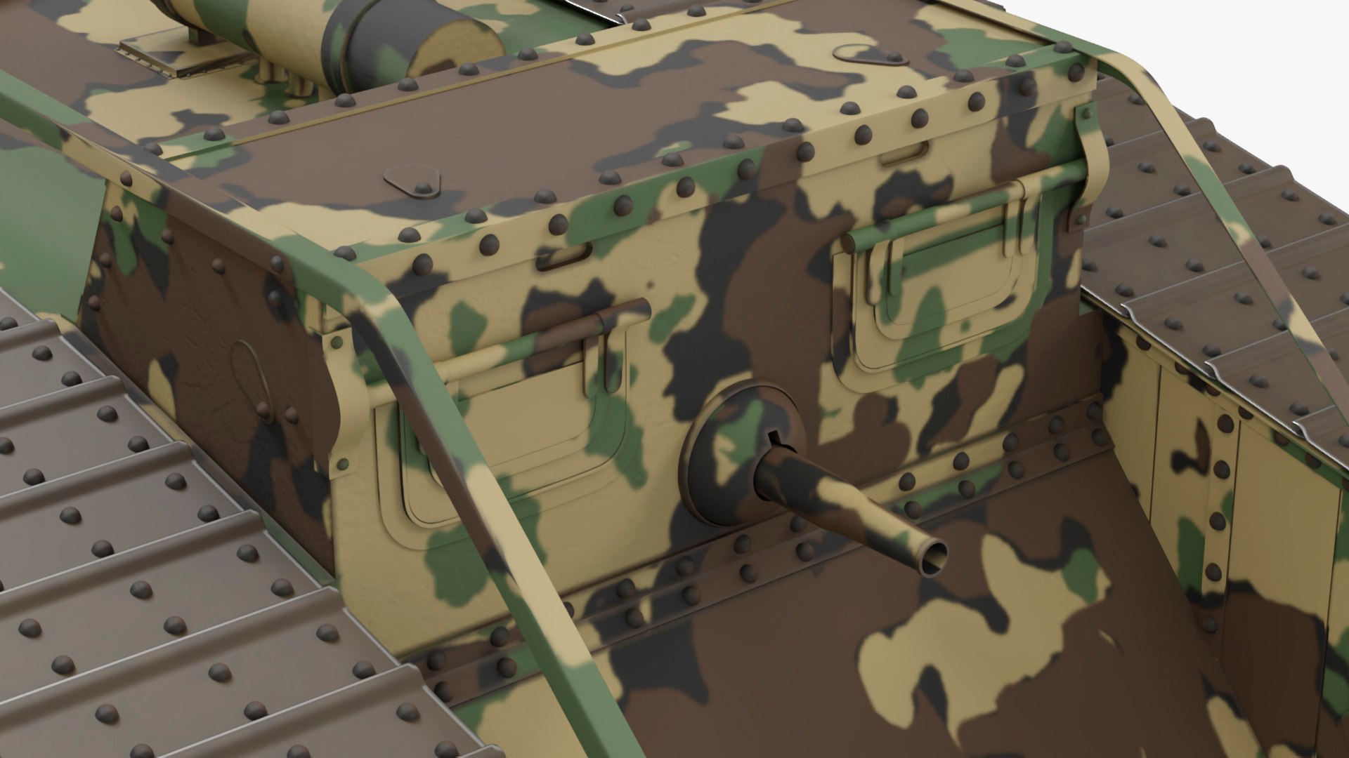 Tank MK 4 Female Camouflage Color 3D Model - TurboSquid 2241913