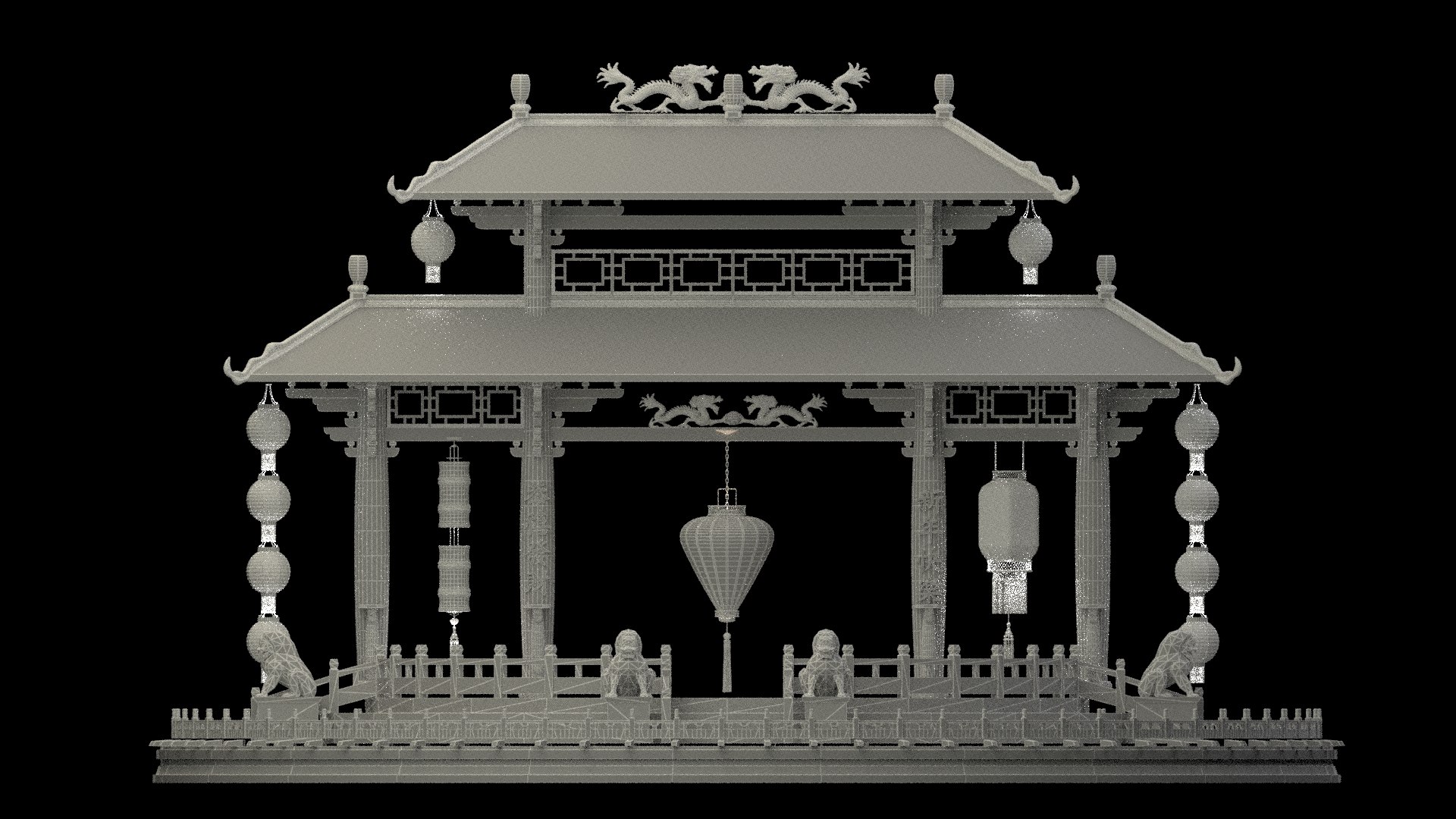 3D model Chinese ancient gate - TurboSquid 2056399