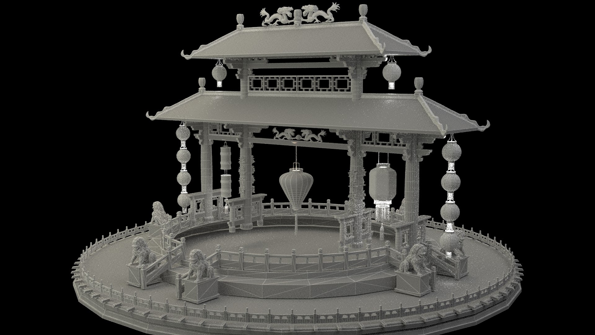 3D model Chinese ancient gate - TurboSquid 2056399