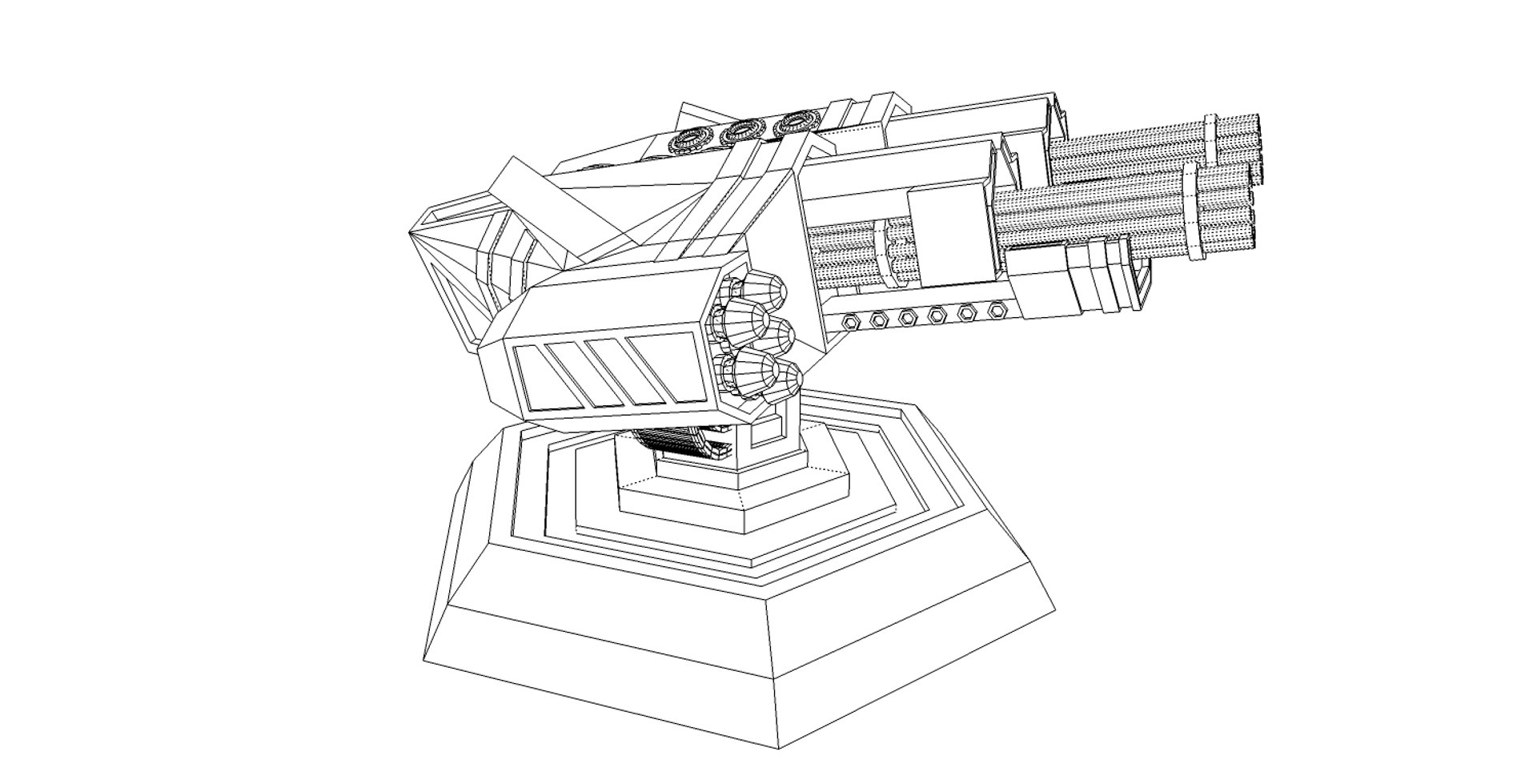 3d Machine Guns Turret