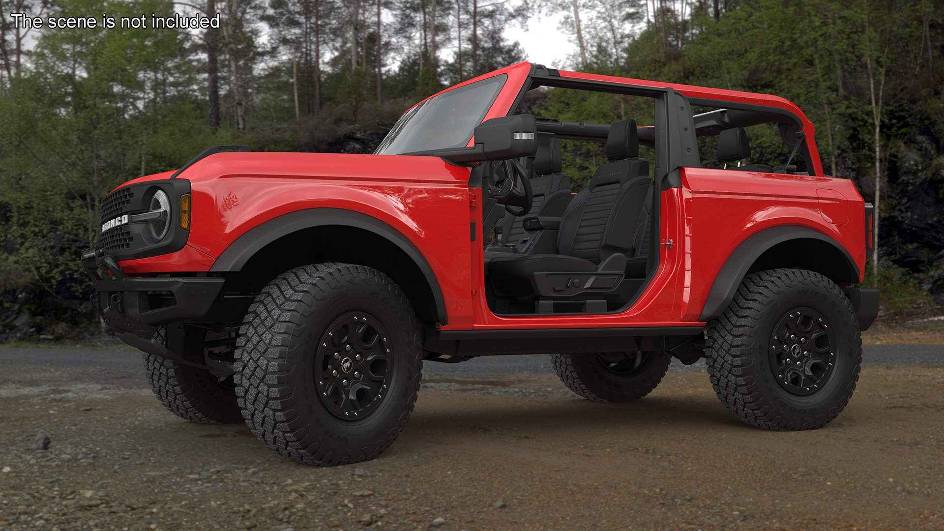 4X4 Ford Bronco Two Door Race Red 3D Model - TurboSquid 2321044