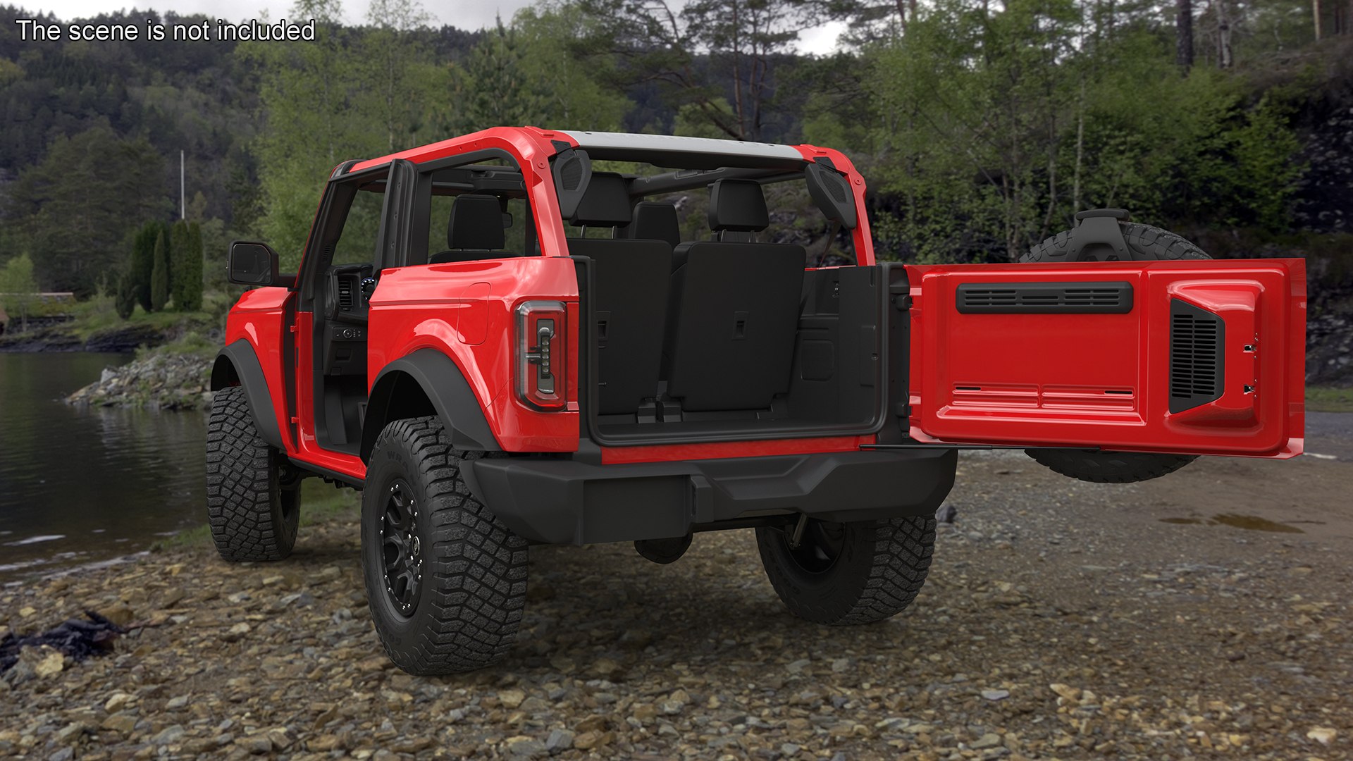 4X4 Ford Bronco Two Door Race Red 3D Model - TurboSquid 2321044