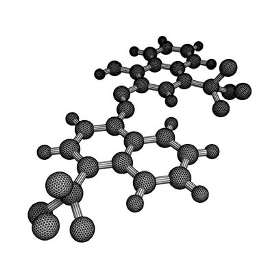 3d Model Azorubine Molecule Structure