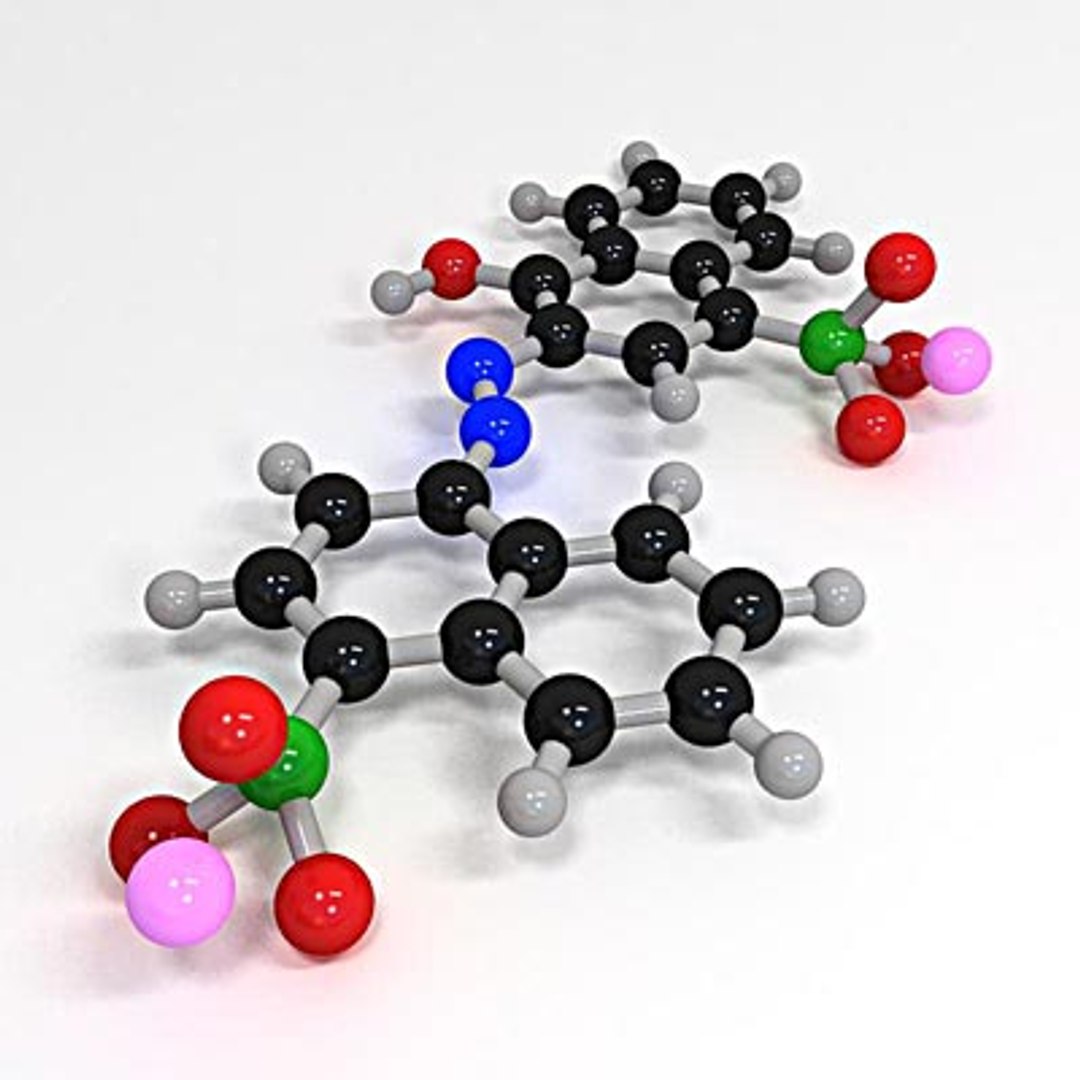 3d Model Azorubine Molecule Structure