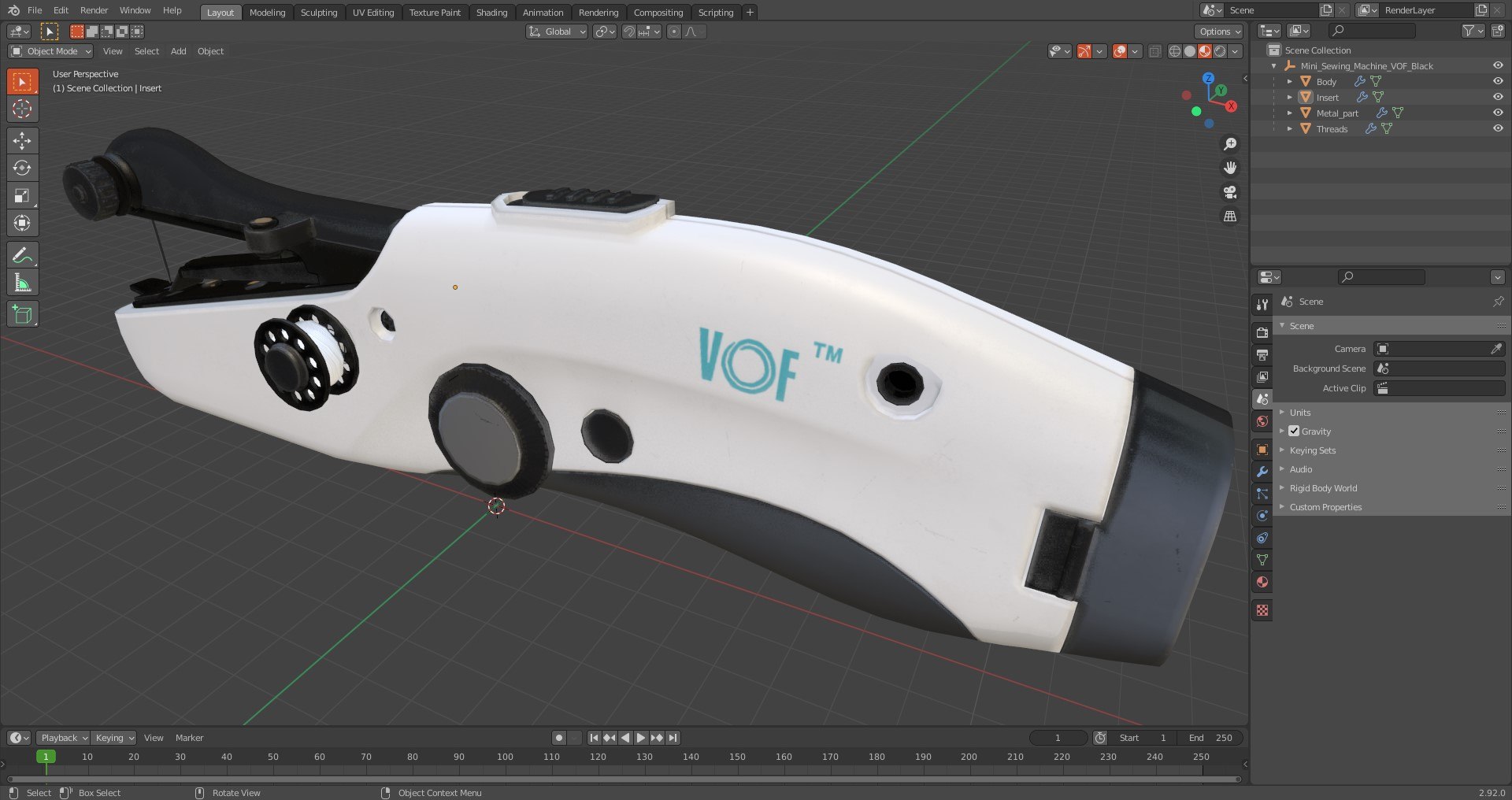 Mini Sewing Machine VOF Black Model - TurboSquid 2143543