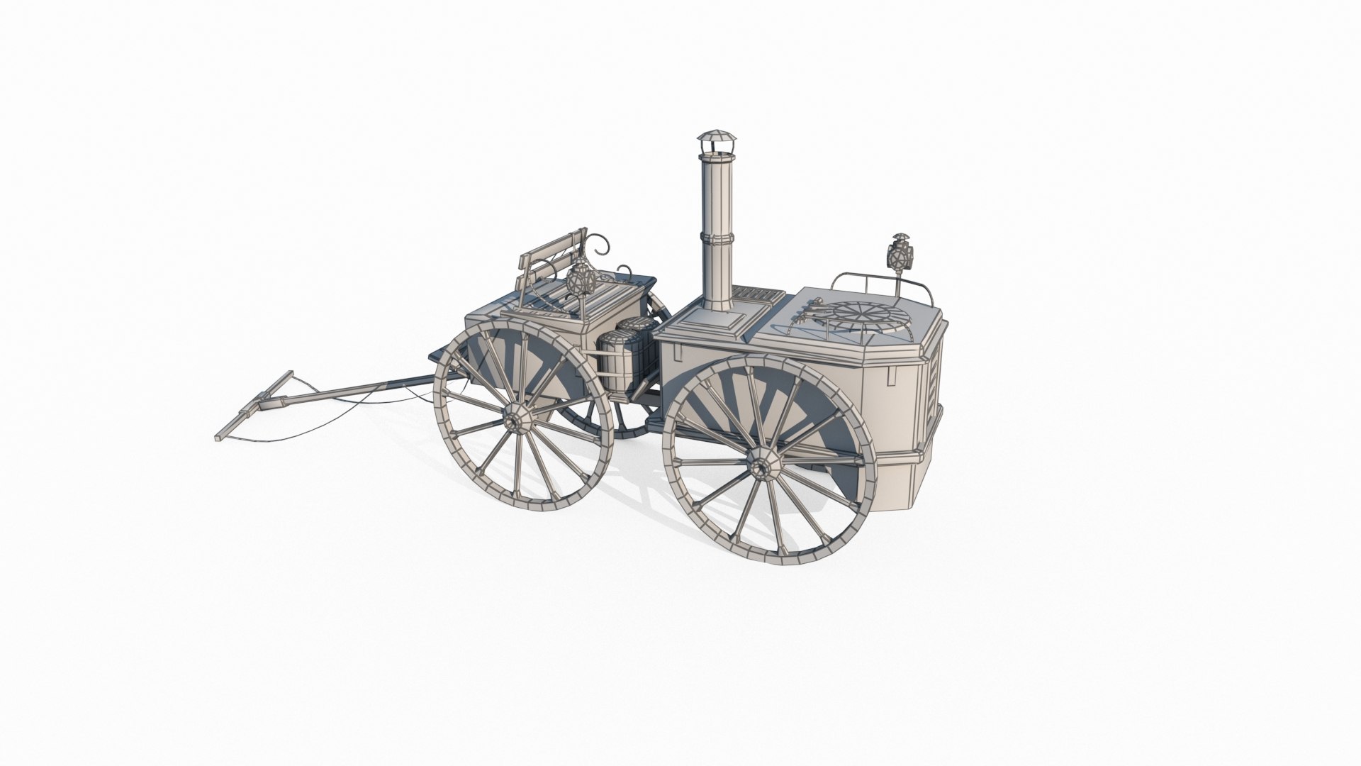 3D Old Style Vehicle Steam Carriage - TurboSquid 2249296