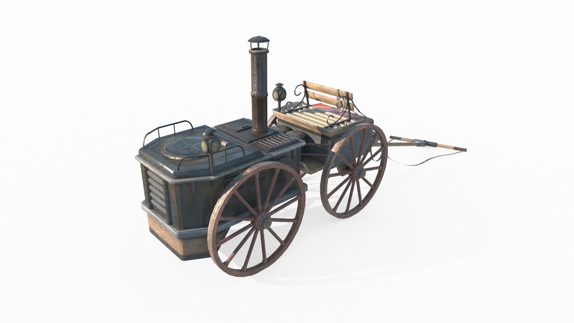 3D Old Style Vehicle Steam Carriage - TurboSquid 2249296