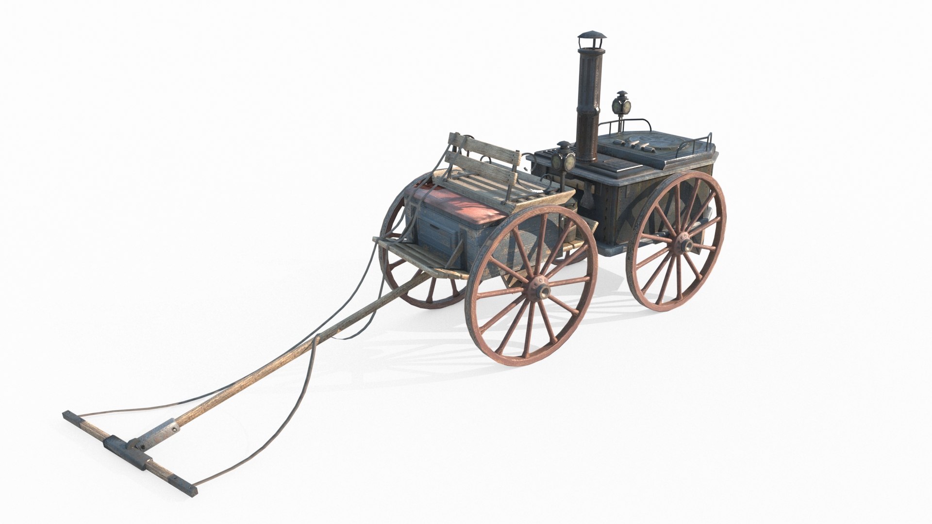 3D Old Style Vehicle Steam Carriage - TurboSquid 2249296