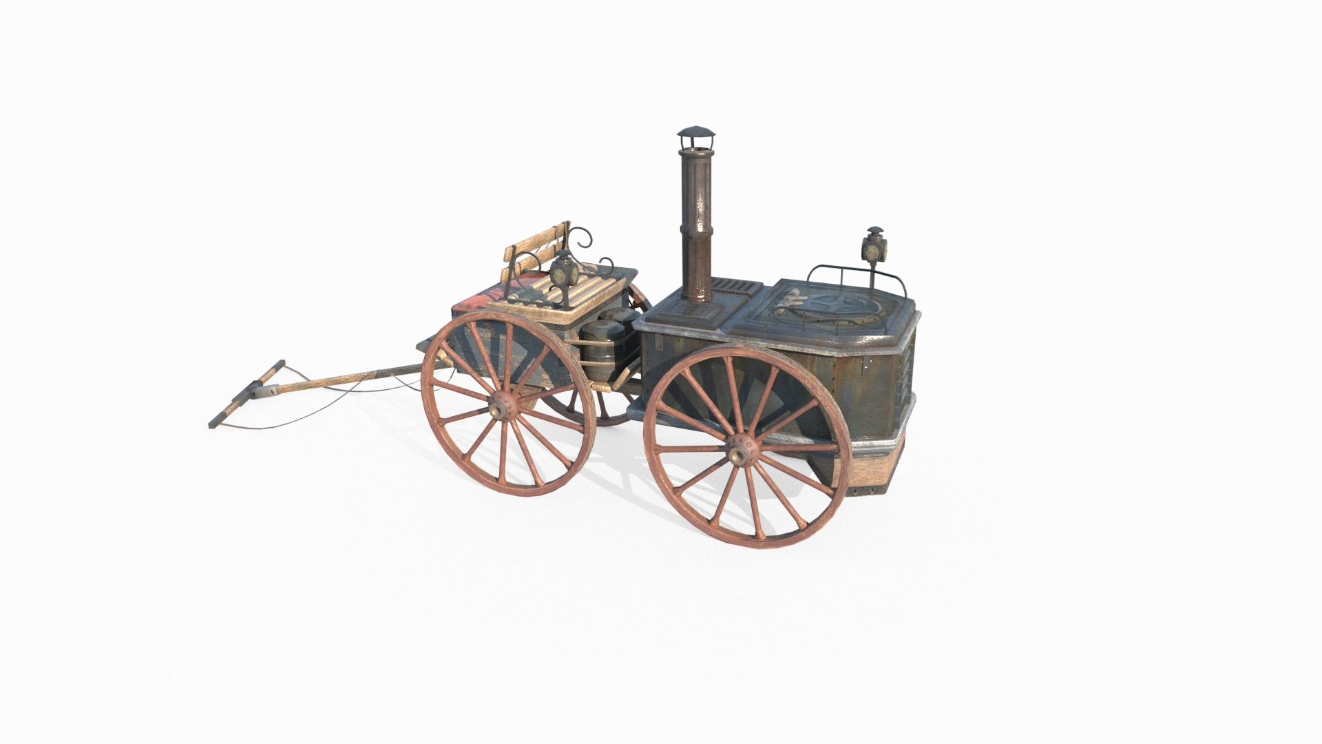 3D Old Style Vehicle Steam Carriage - TurboSquid 2249296