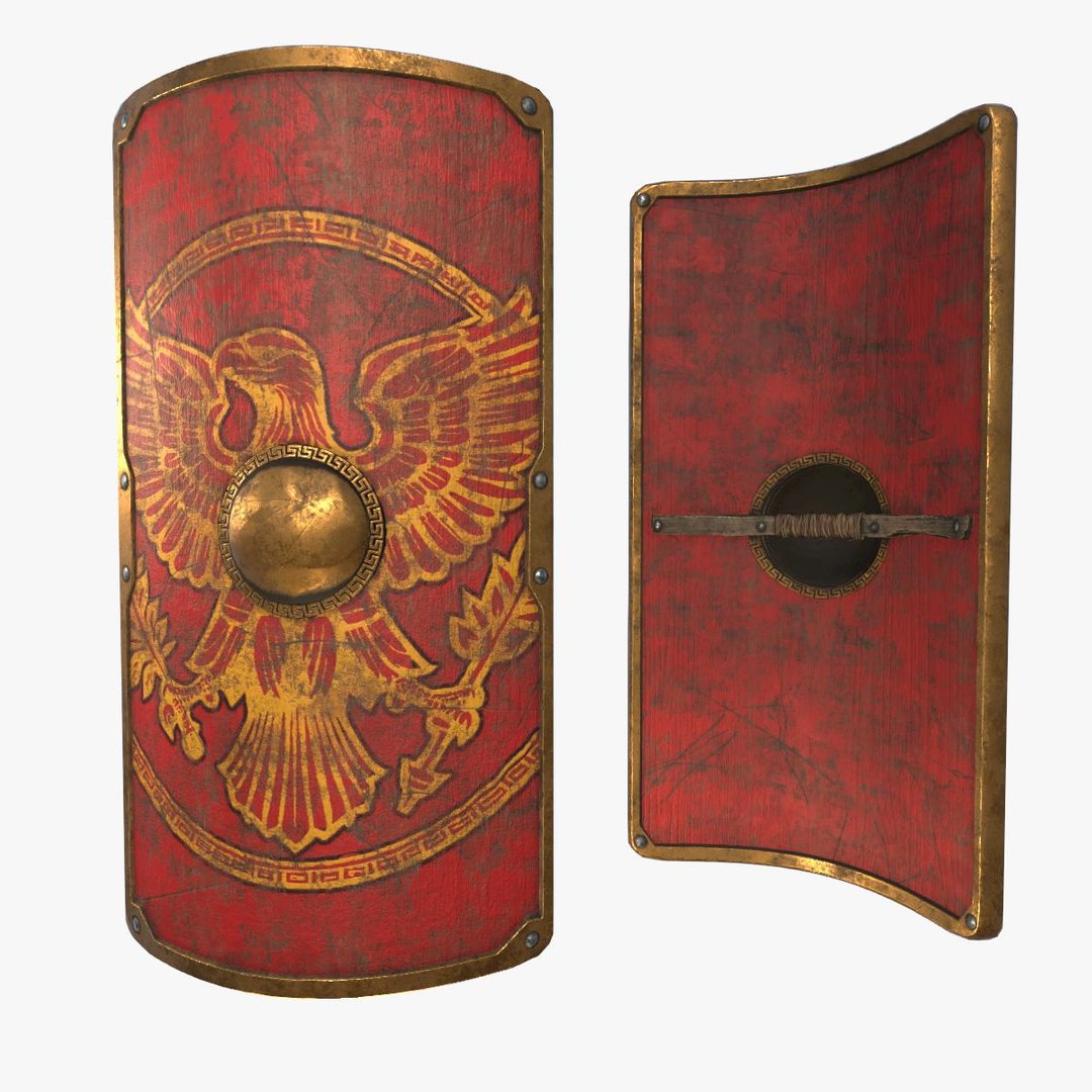 3D Fantasy Shield RPG Scutum Pelta Pavise Parma Roman Lenticular Round ...