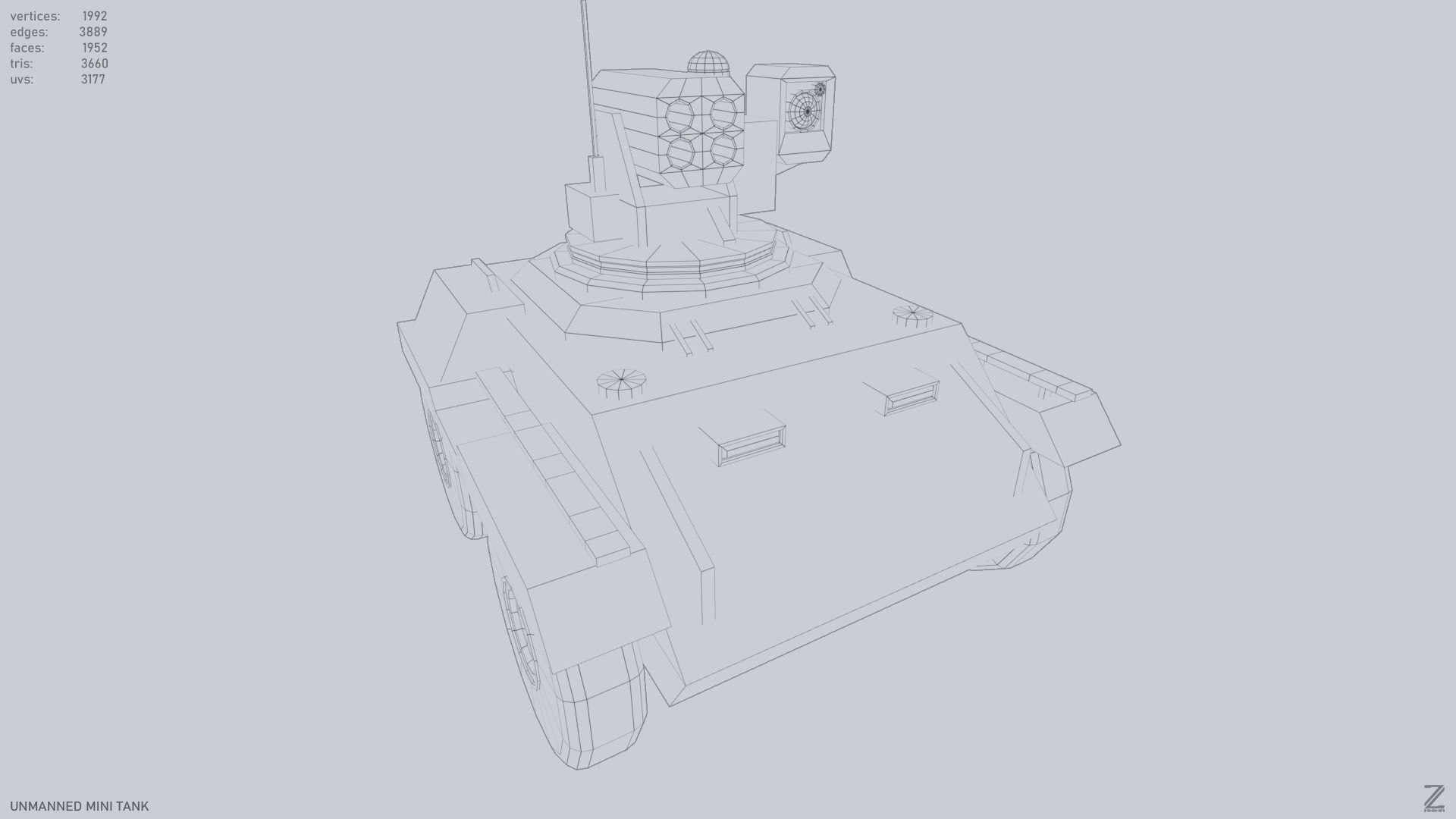 Unmanned Mini Tank 3D - TurboSquid 2432445