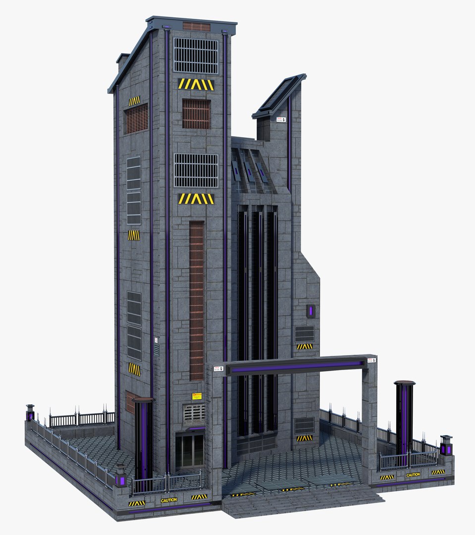 3D Sci-fi Building Model - TurboSquid 1498187