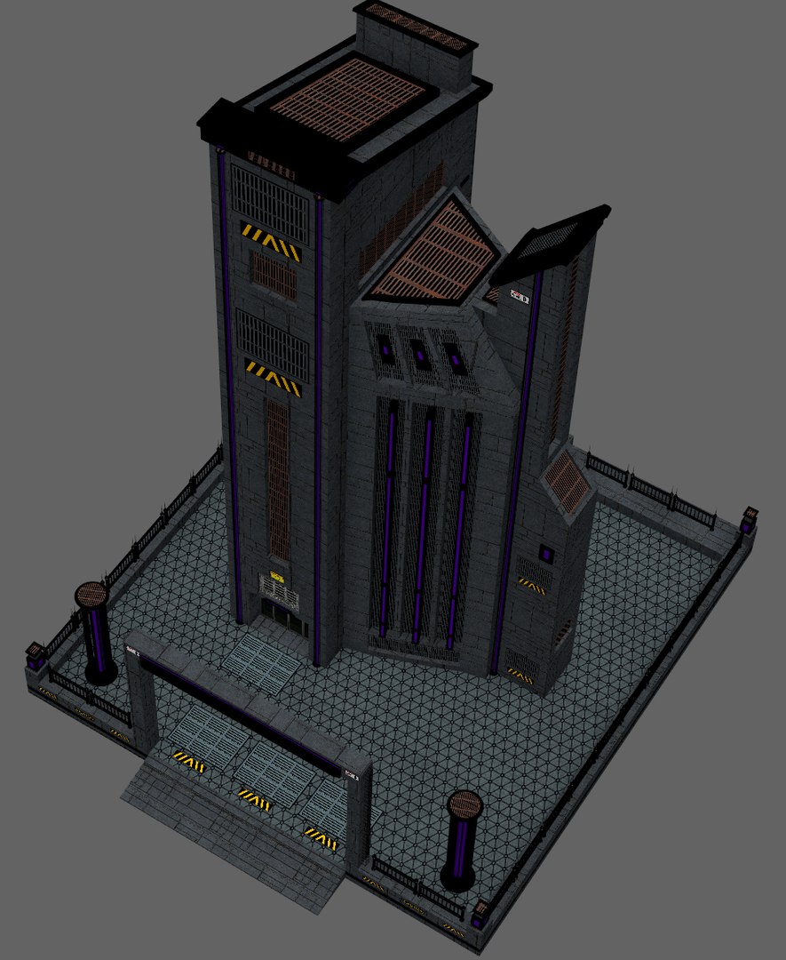 3D Sci-fi Building Model - TurboSquid 1498187