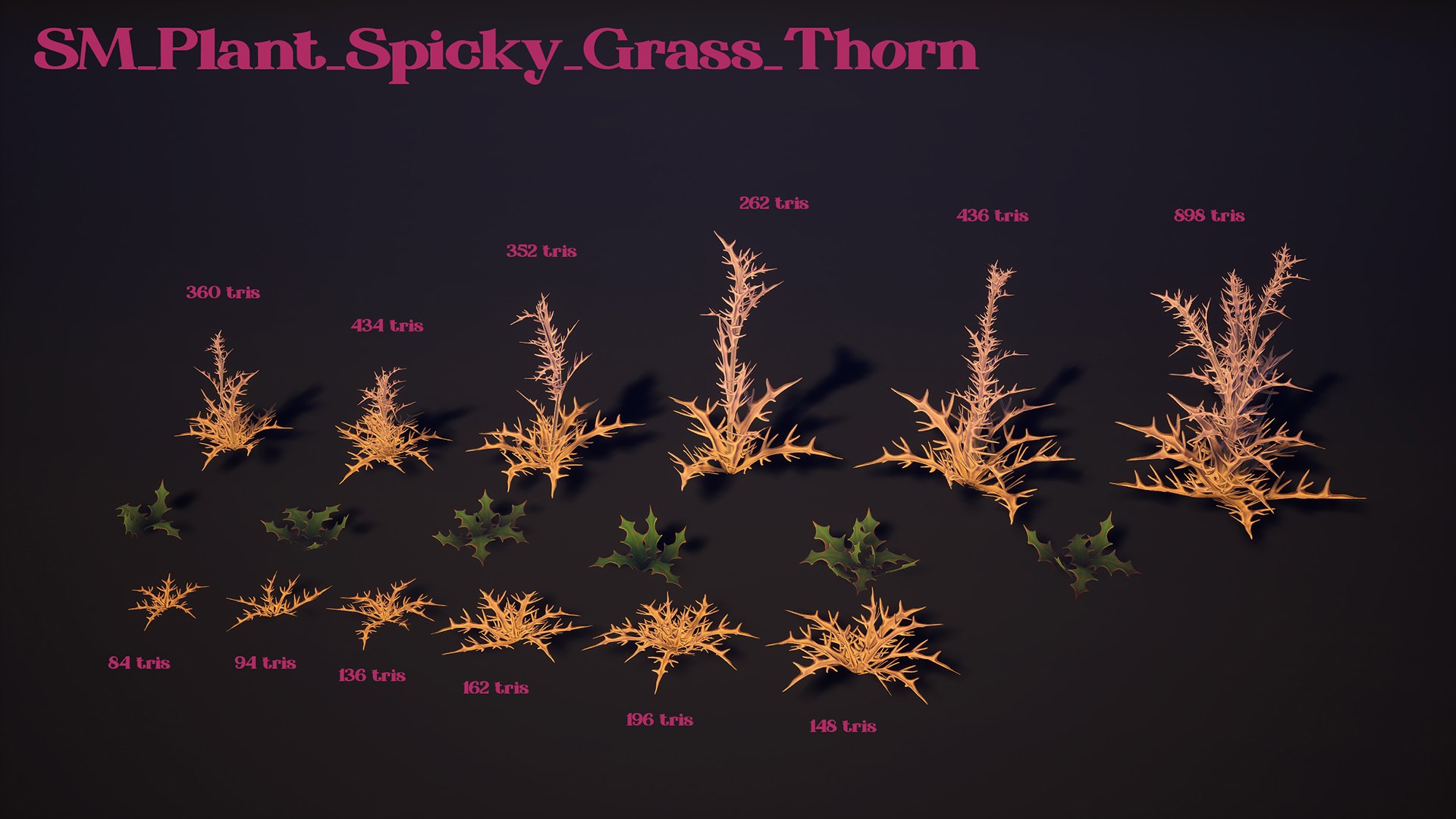 Spiky Plants Pack 3D Model - TurboSquid 2277343