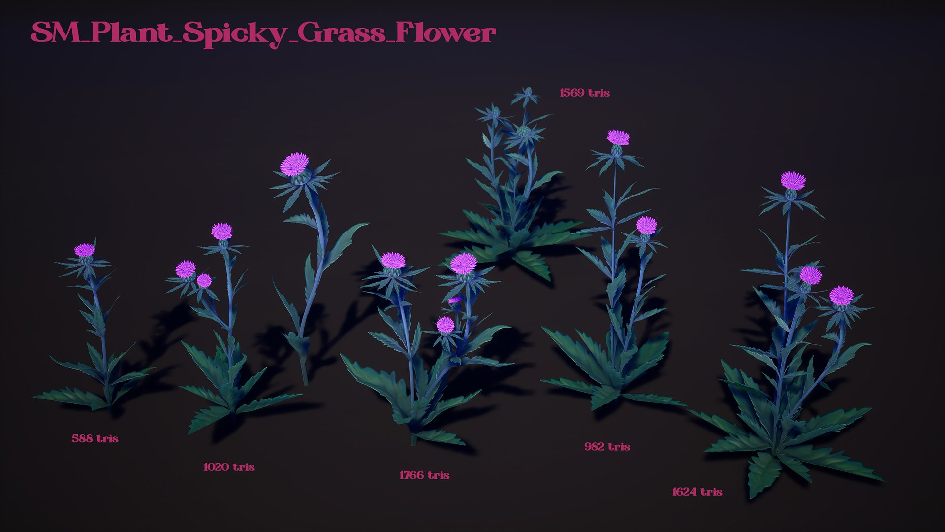 Spiky Plants Pack 3D Model - TurboSquid 2277343