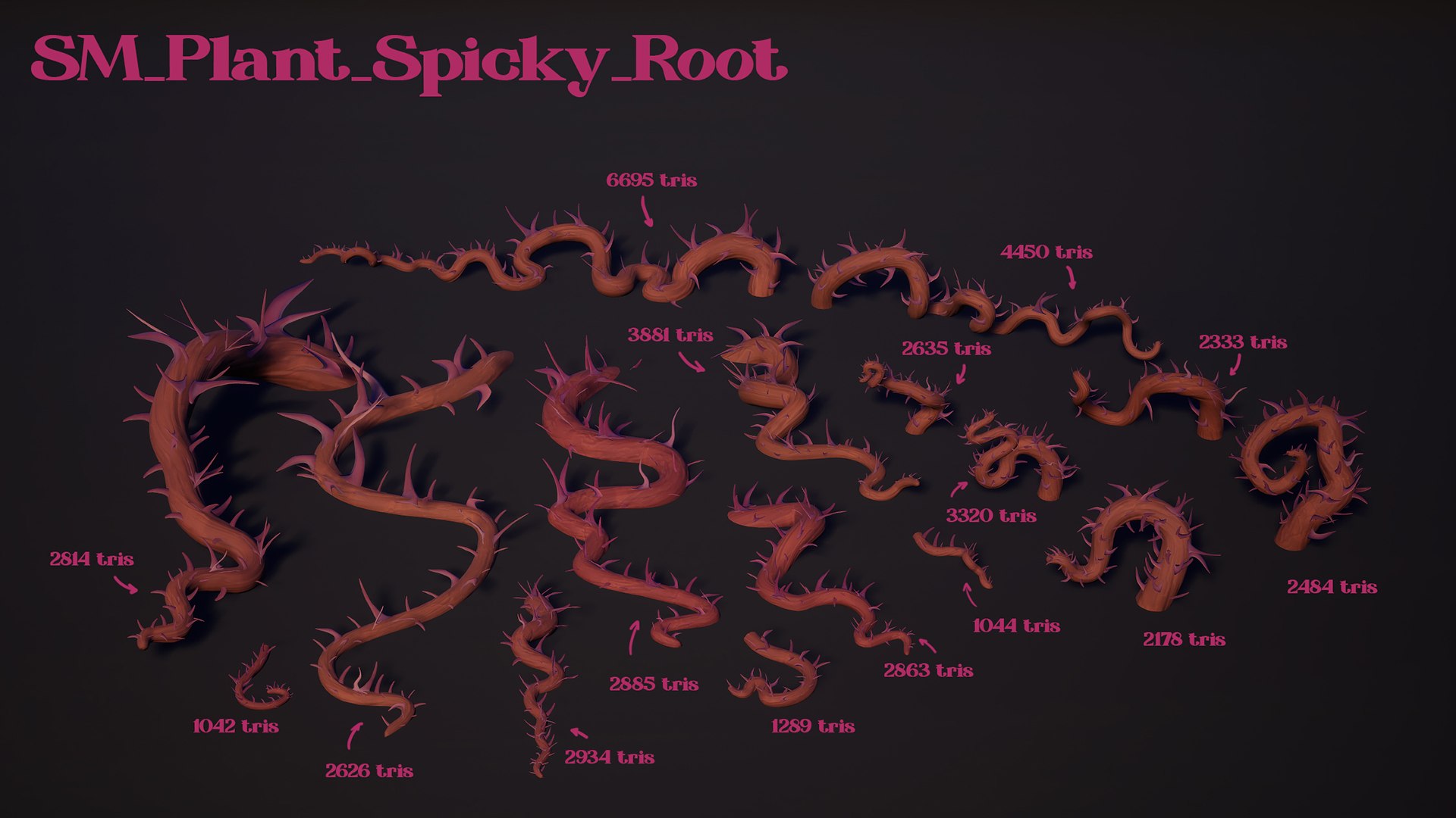 Spiky Plants Pack 3D Model - TurboSquid 2277343