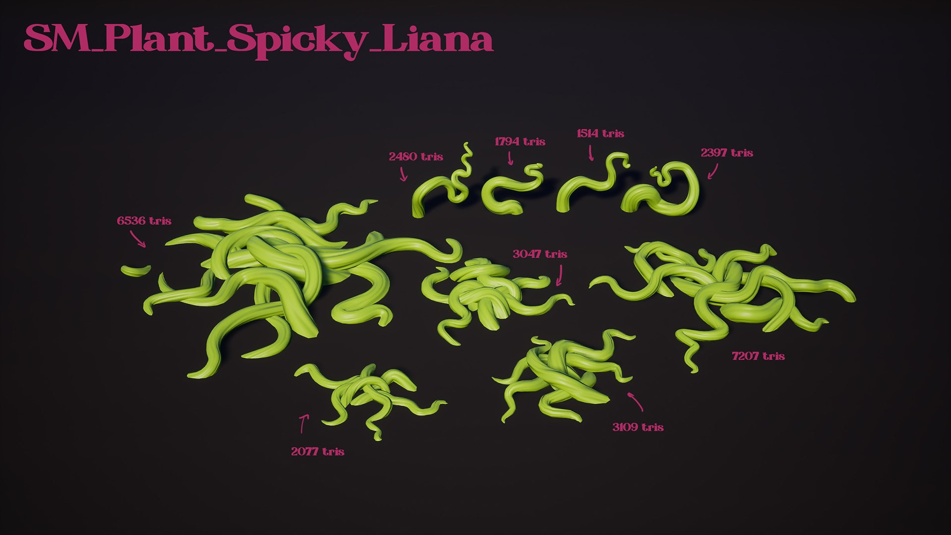 Spiky Plants Pack 3D Model - TurboSquid 2277343