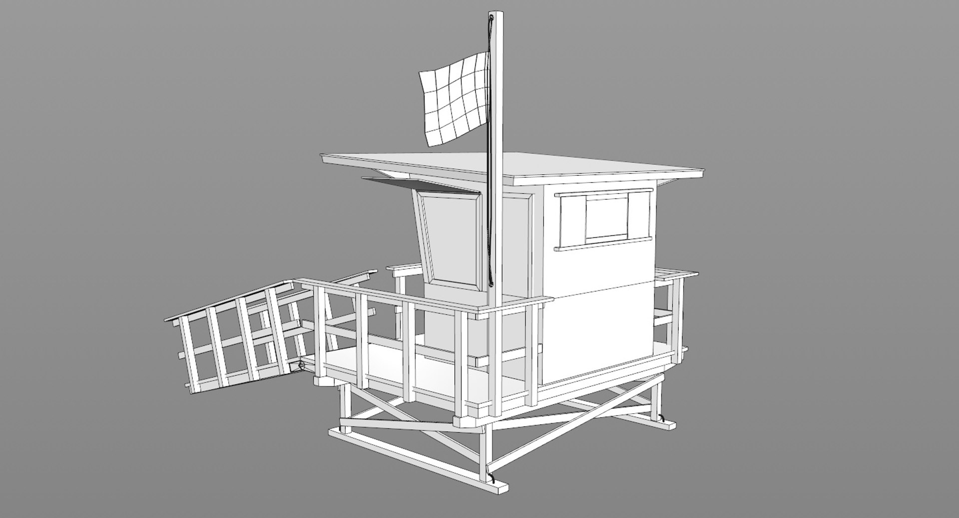 3d Model Lifeguard Tower
