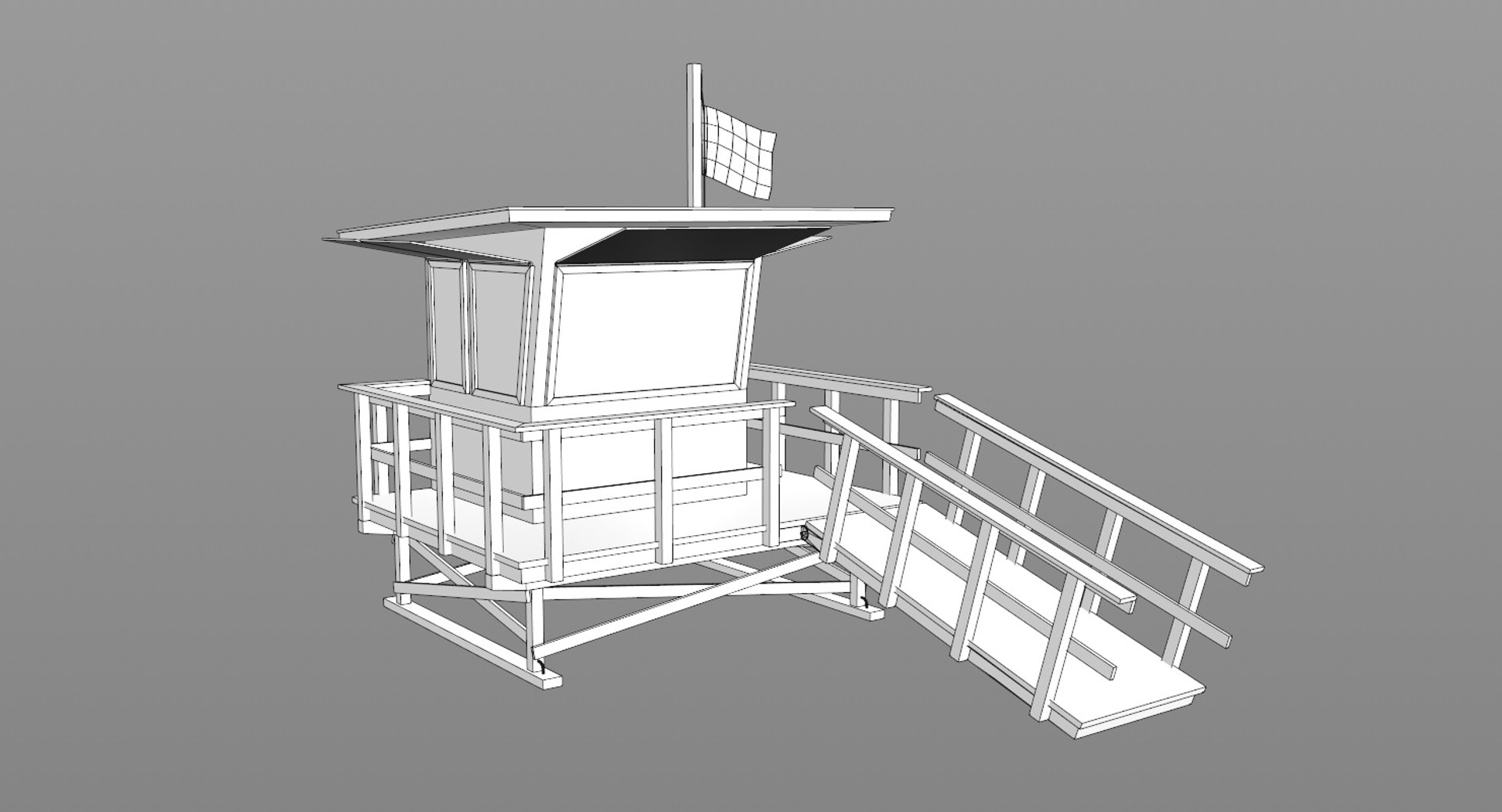 3d Model Lifeguard Tower