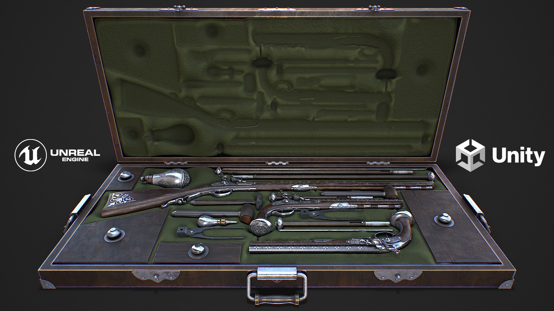 Flintlock Gun Case 3D - TurboSquid 2370009