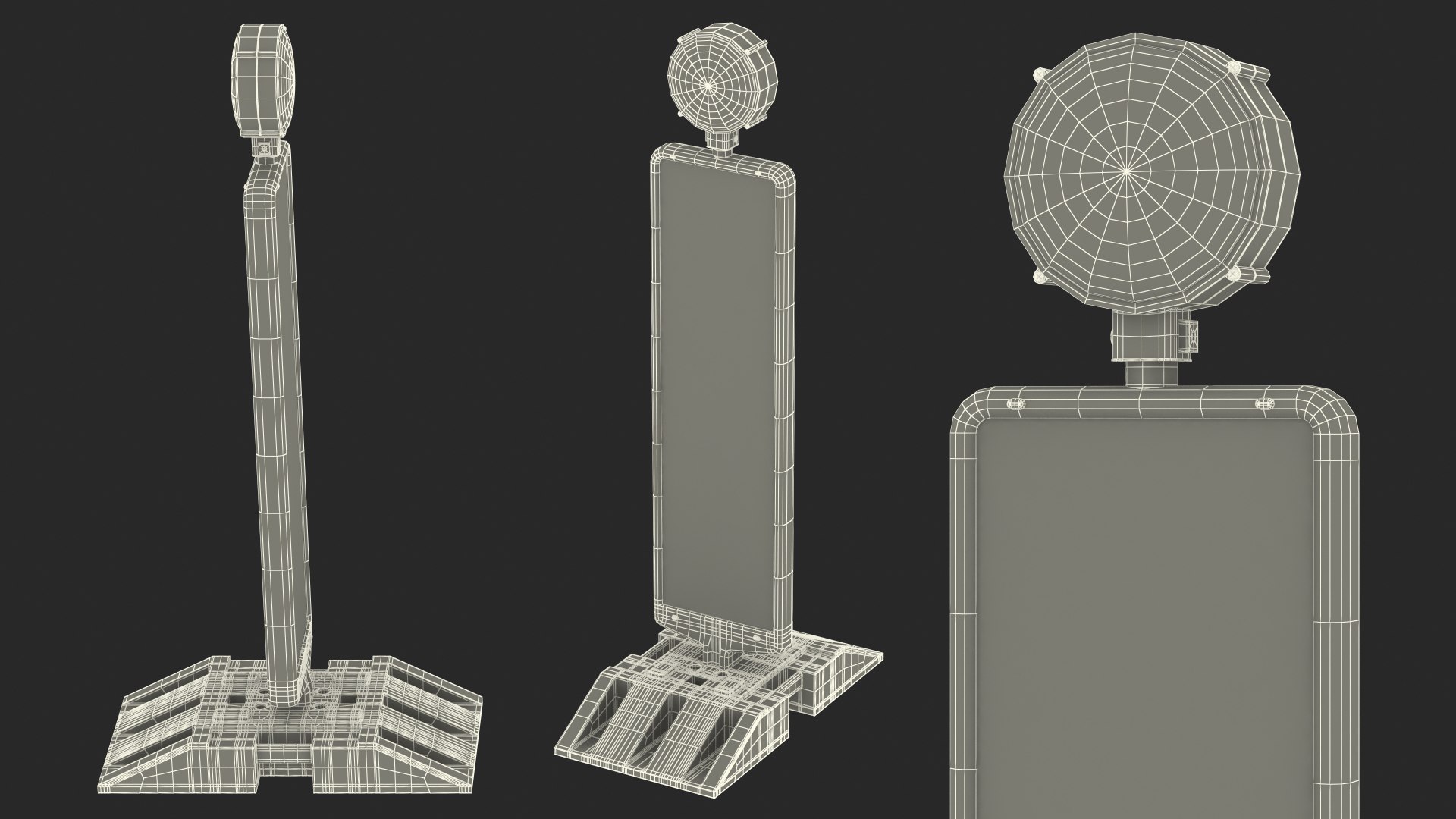 3D model roadworks traffic post warning light - TurboSquid 1706731