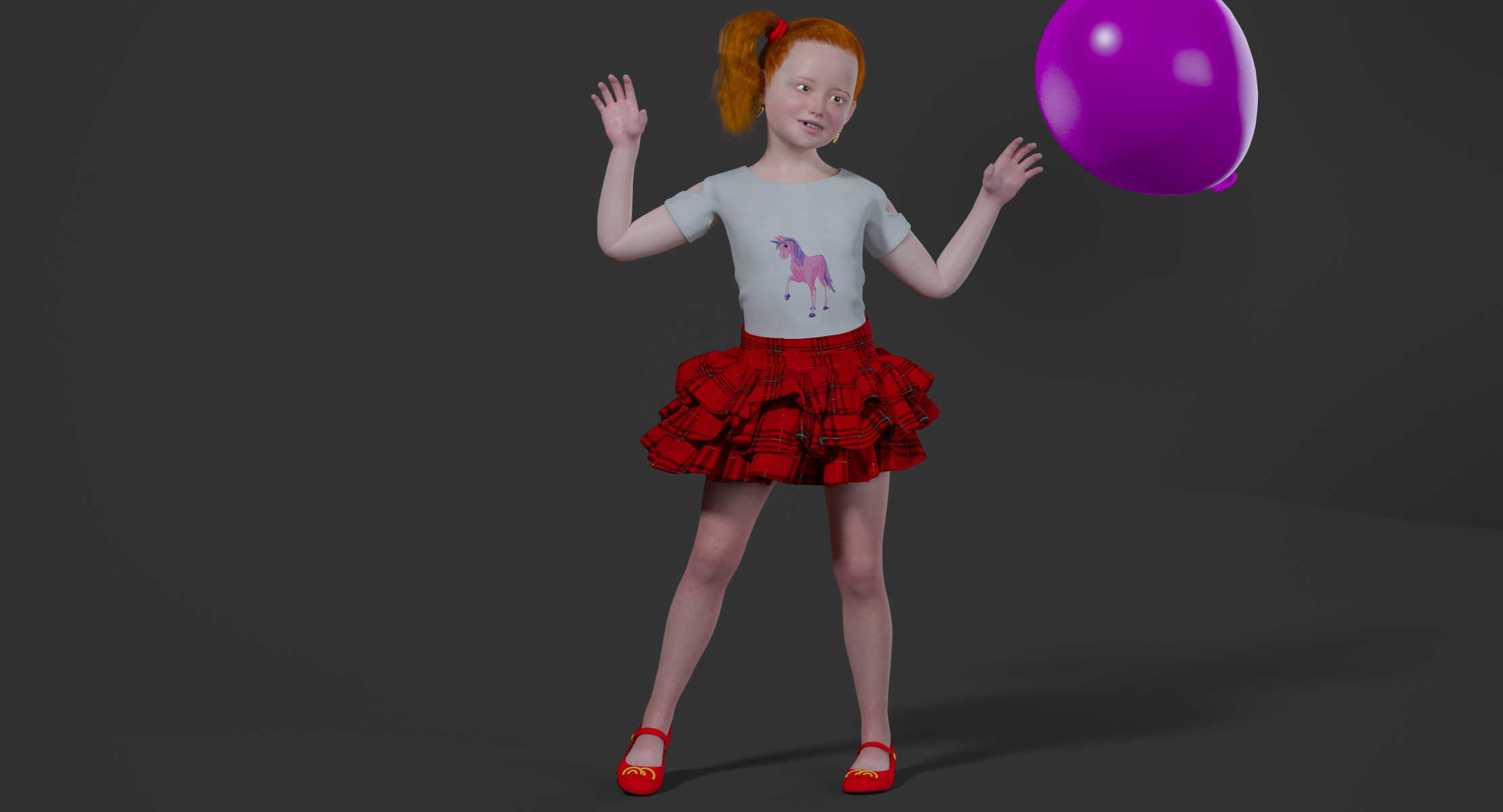 3d model rosemary realistic child rig