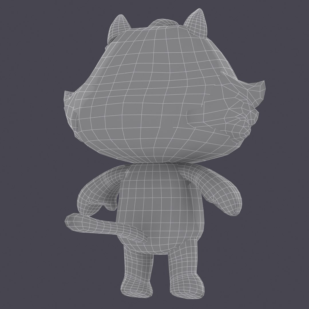 3d Cute Cartoon Cat Model