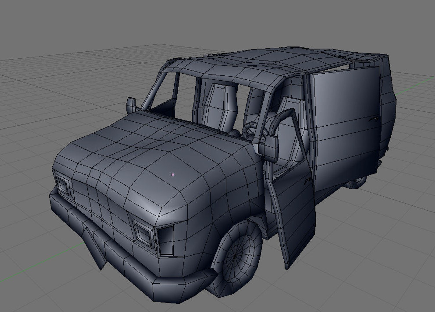Wrecked Van 3d Model