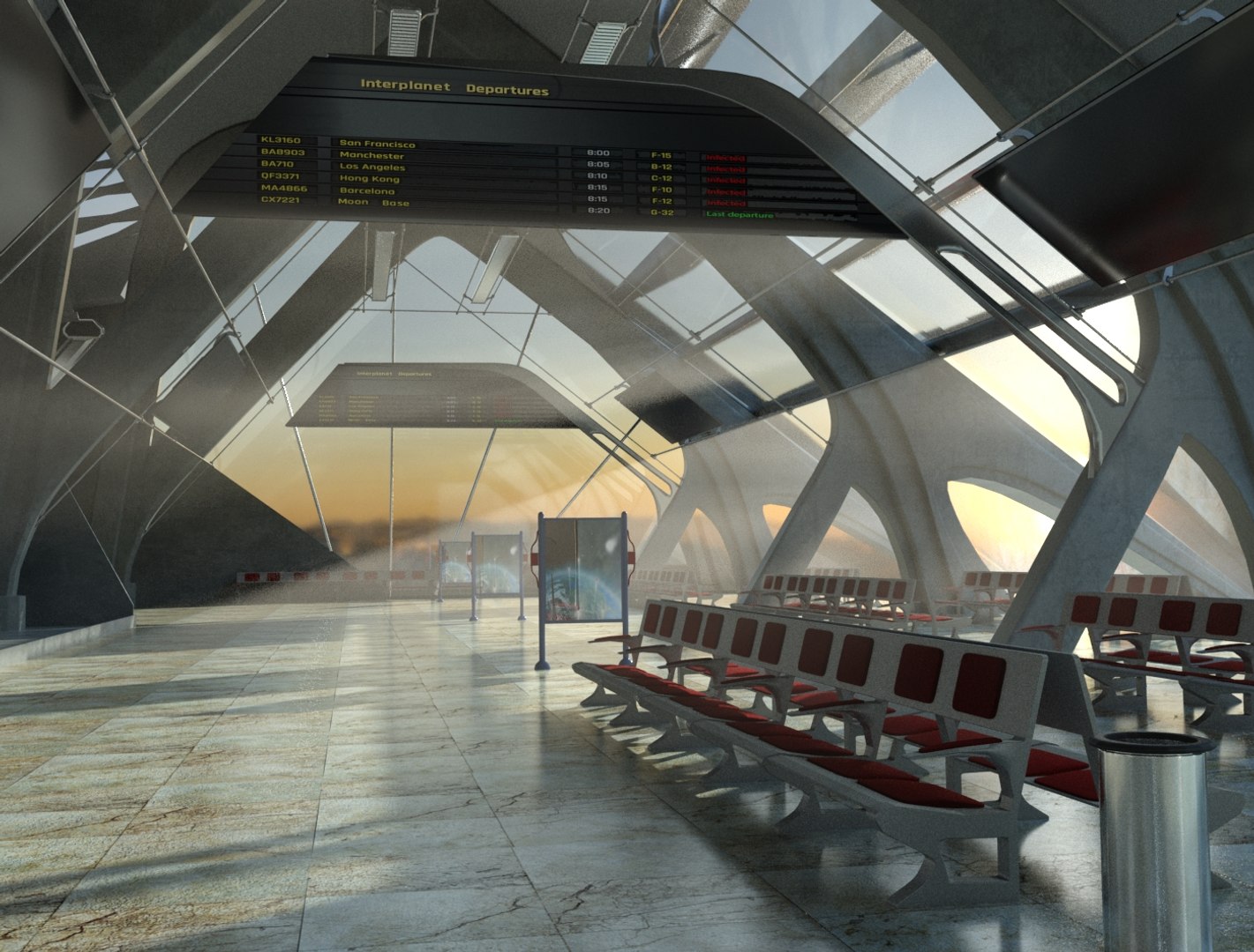 3D airport terminal model - TurboSquid 1271875