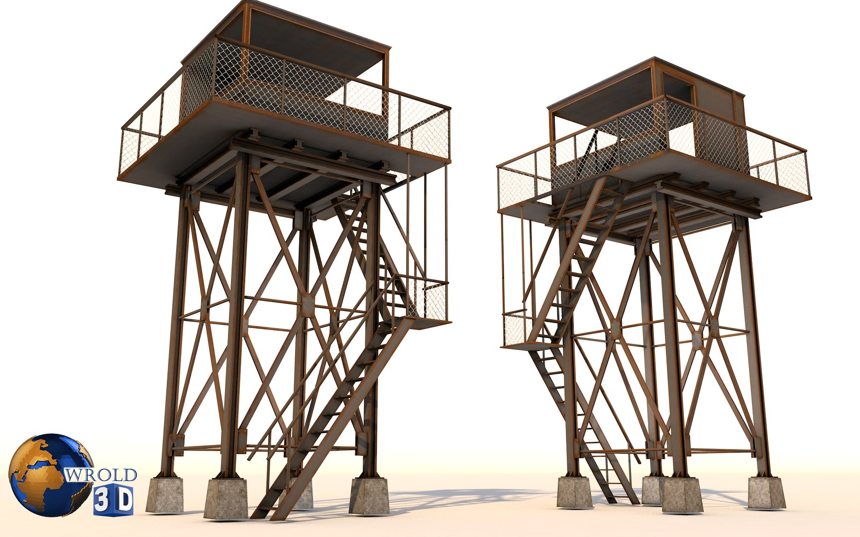 3D Model Lookout Tower Military - TurboSquid 1508770