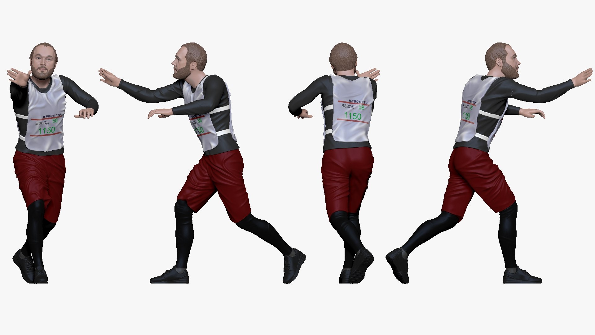 001180 bearded runner 3D model - TurboSquid 1734795