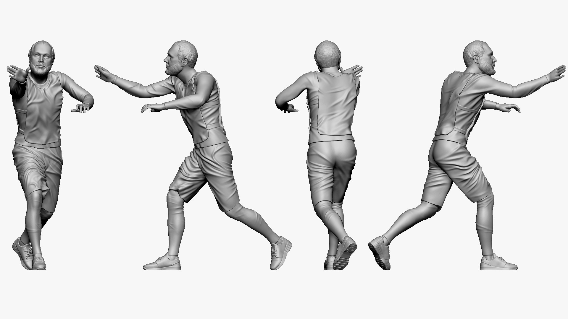 001180 bearded runner 3D model - TurboSquid 1734795